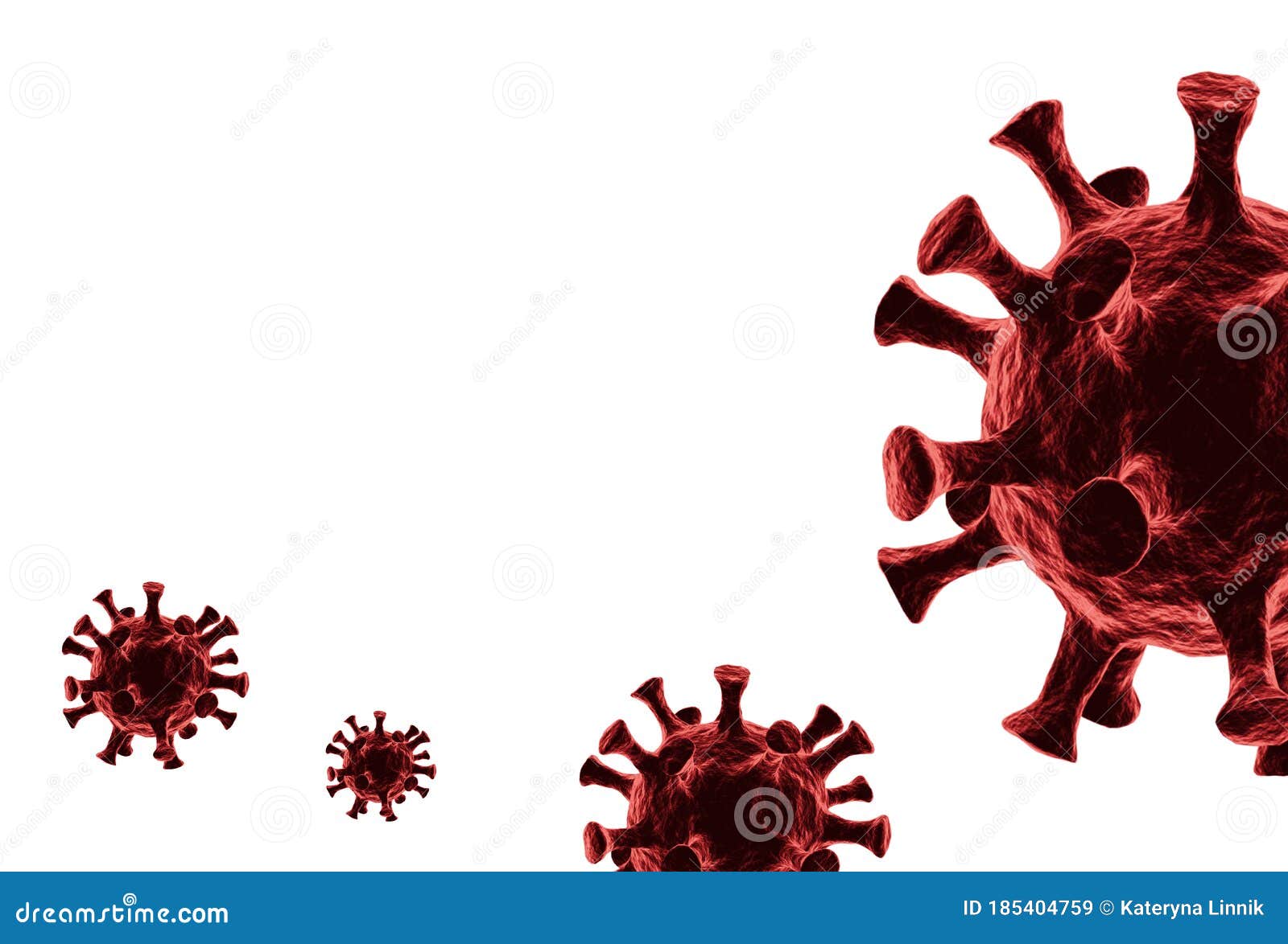 A Group of Red Viruses in the Corner on a White Background, Copy Space ...