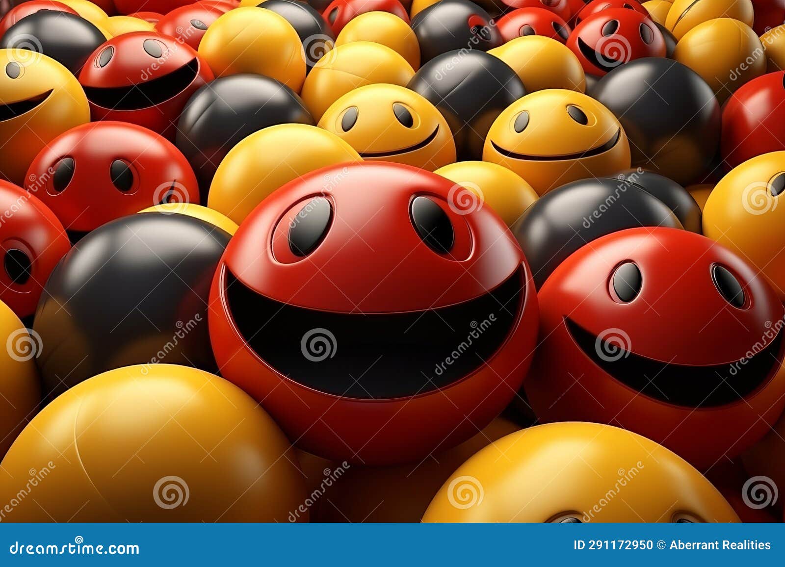 A Group of Red and Yellow Smiley Faces Stock Illustration ...