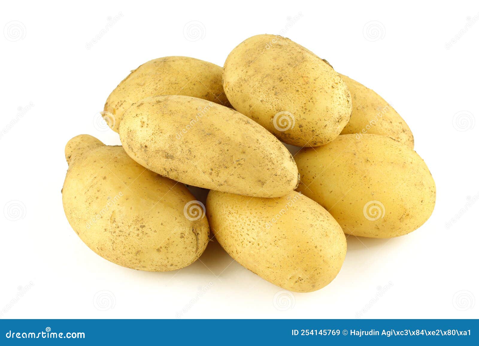 Group of Regular Organic Potatoes Isolated on White Background Stock ...