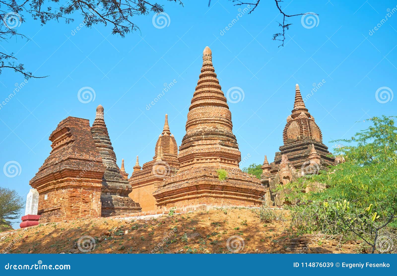 The Group of Religion Temples in Bagan, Myanmar Stock Image - Image of ...