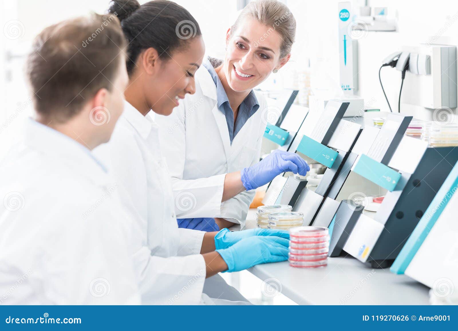 Group of Researchers Using Scientific Technology for Test of Samples ...