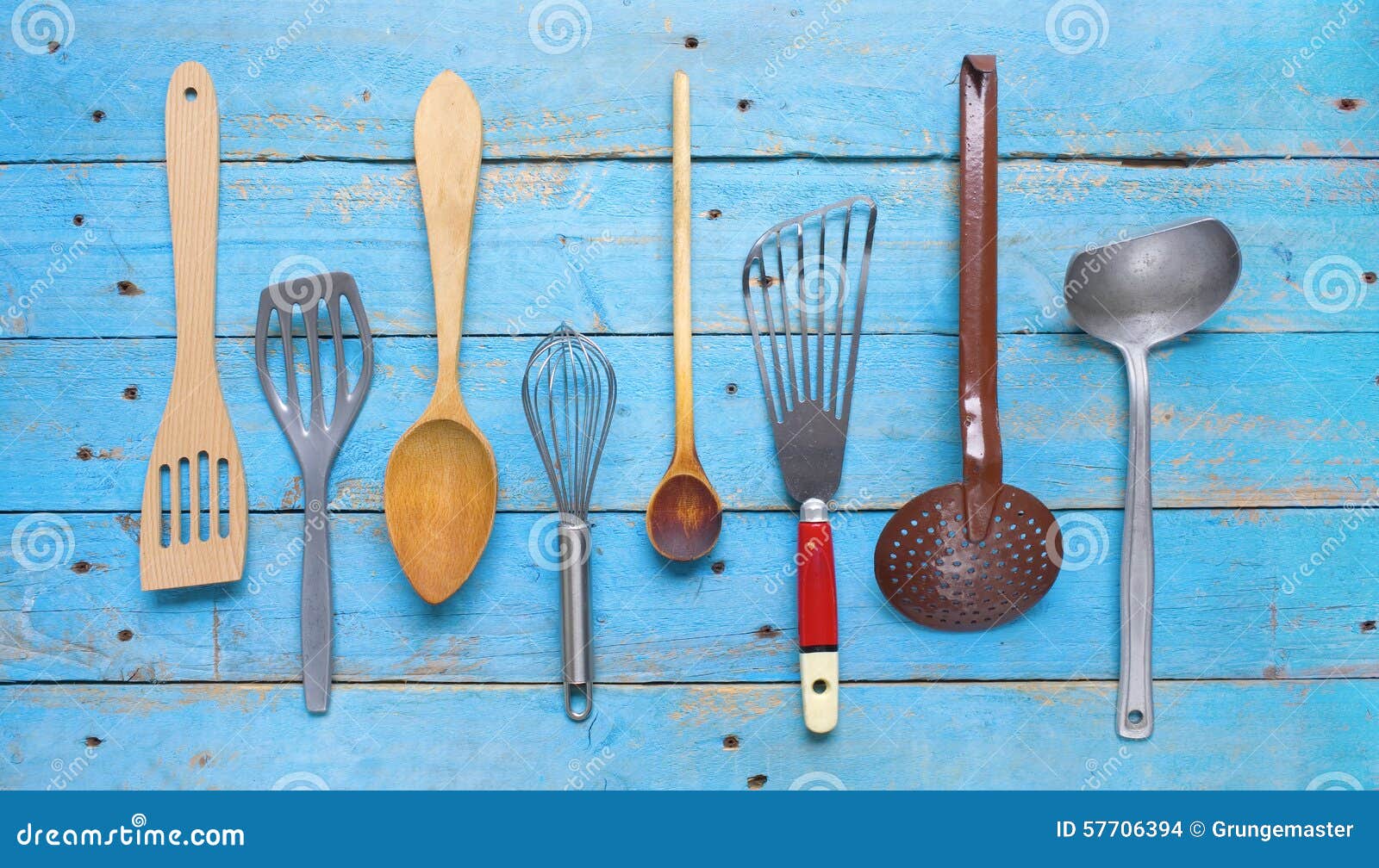 Group of Retro Kitchen Utensils. Stock Photo - Image of spatula ...