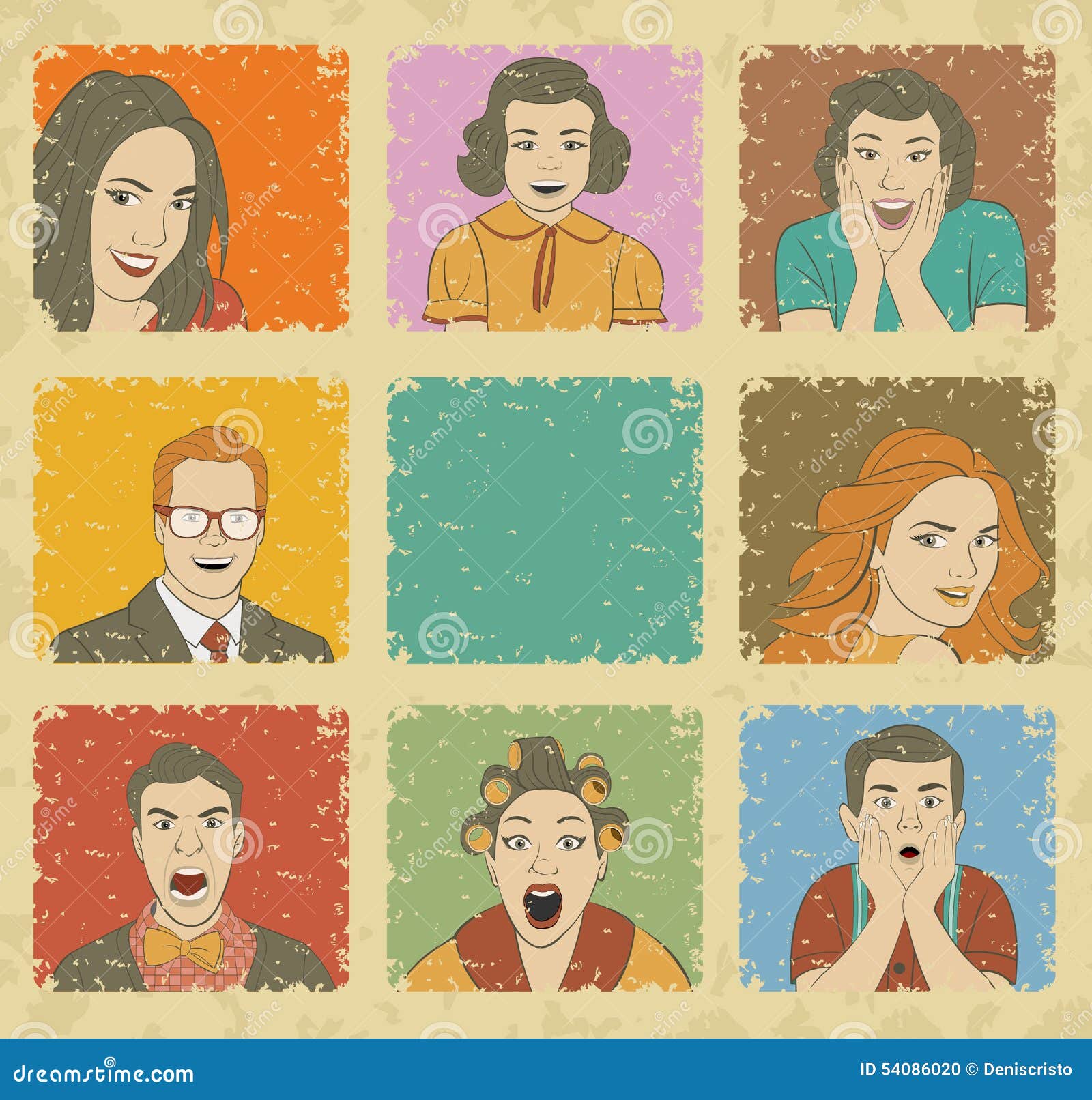 Retro People Recolor Set Vector Illustration | CartoonDealer.com #229853110
