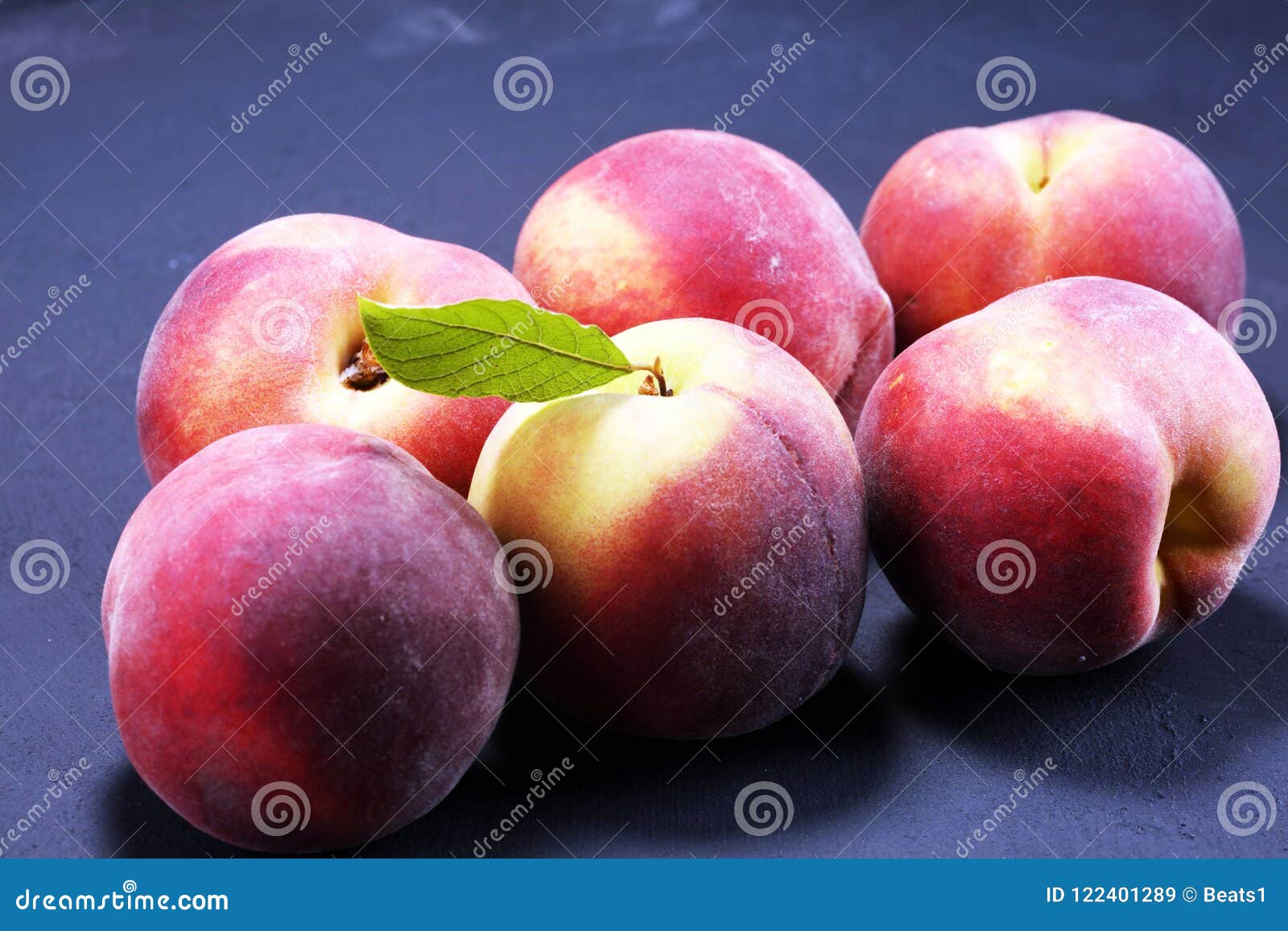 A Group of Ripe Peaches on Table Stock Image - Image of fresh, sweet ...