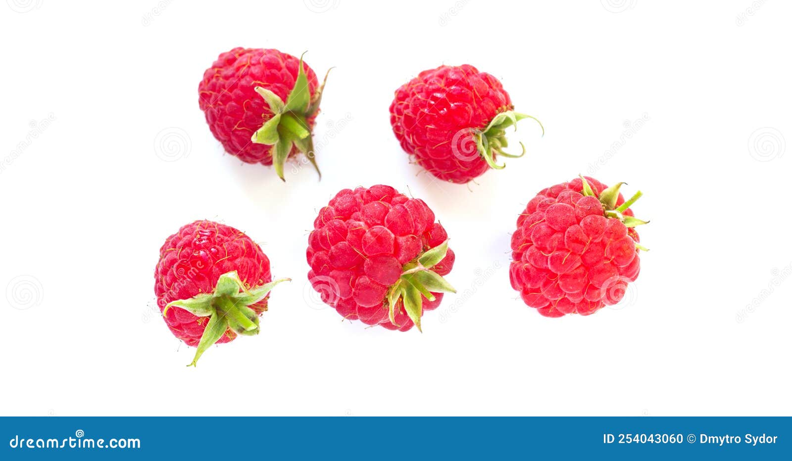 Group of Ripe Raspberry with Leaves Isolated on White Background Stock ...