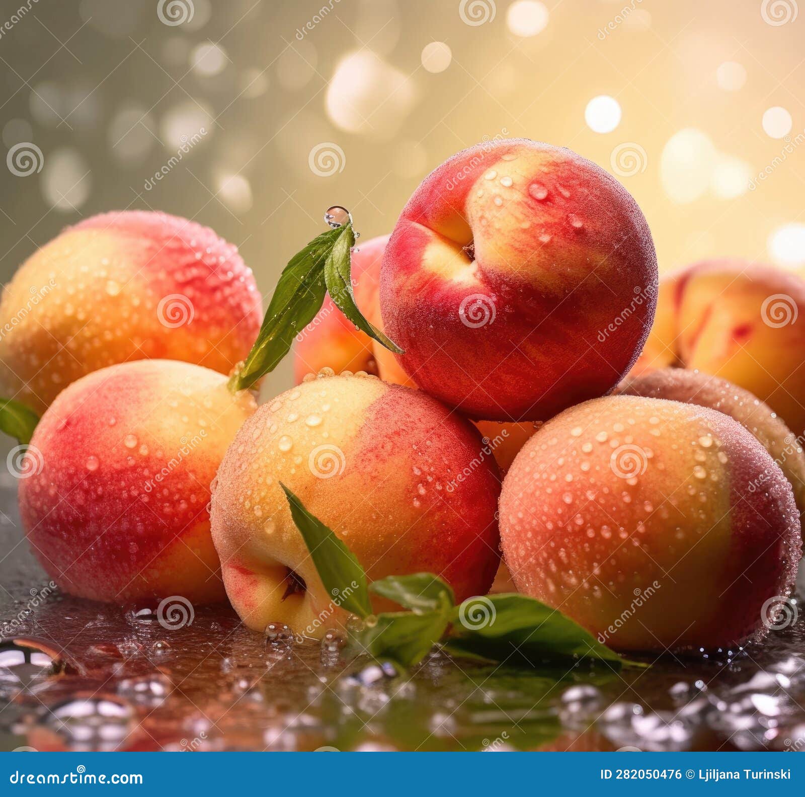 Group of Ripe Peaches Background Stock Illustration - Illustration of ...