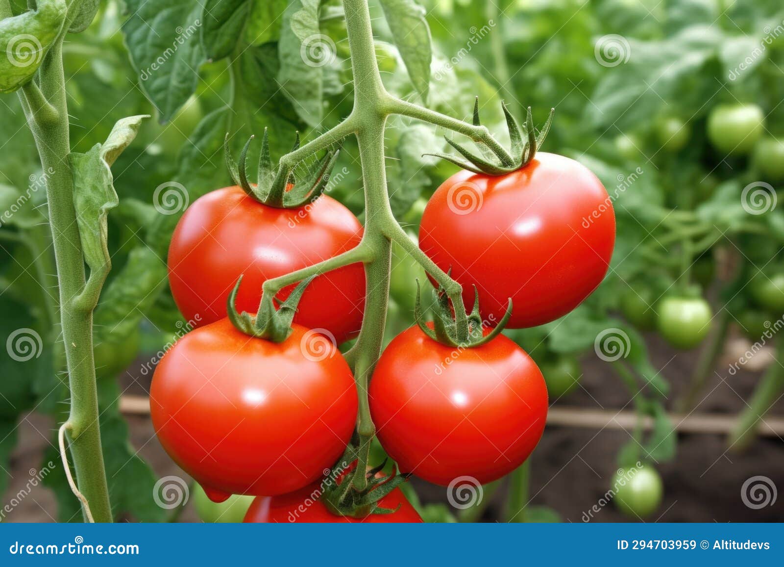 Group of Ripe Tomatoes, with One Tomato Still Green Stock Image - Image ...