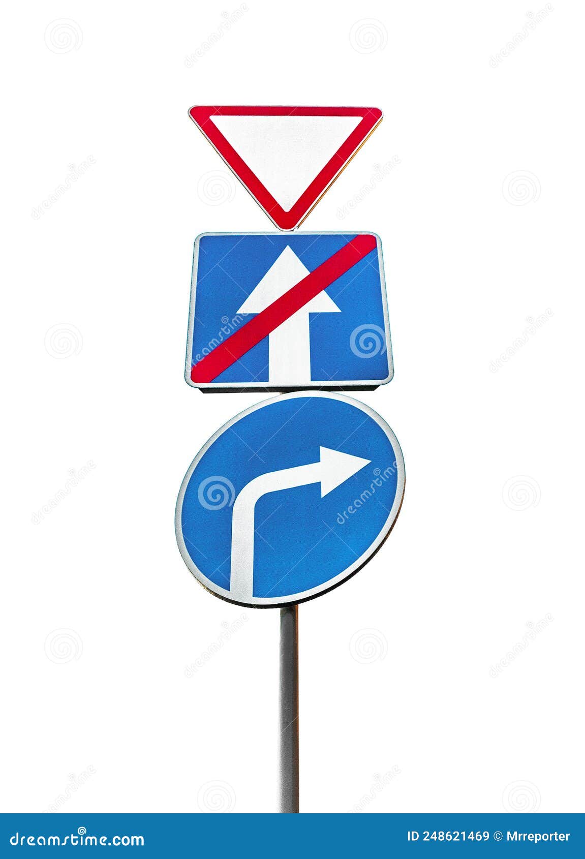 The Group Road Traffic Sign on Pole, a Driving Direction Stock Image ...