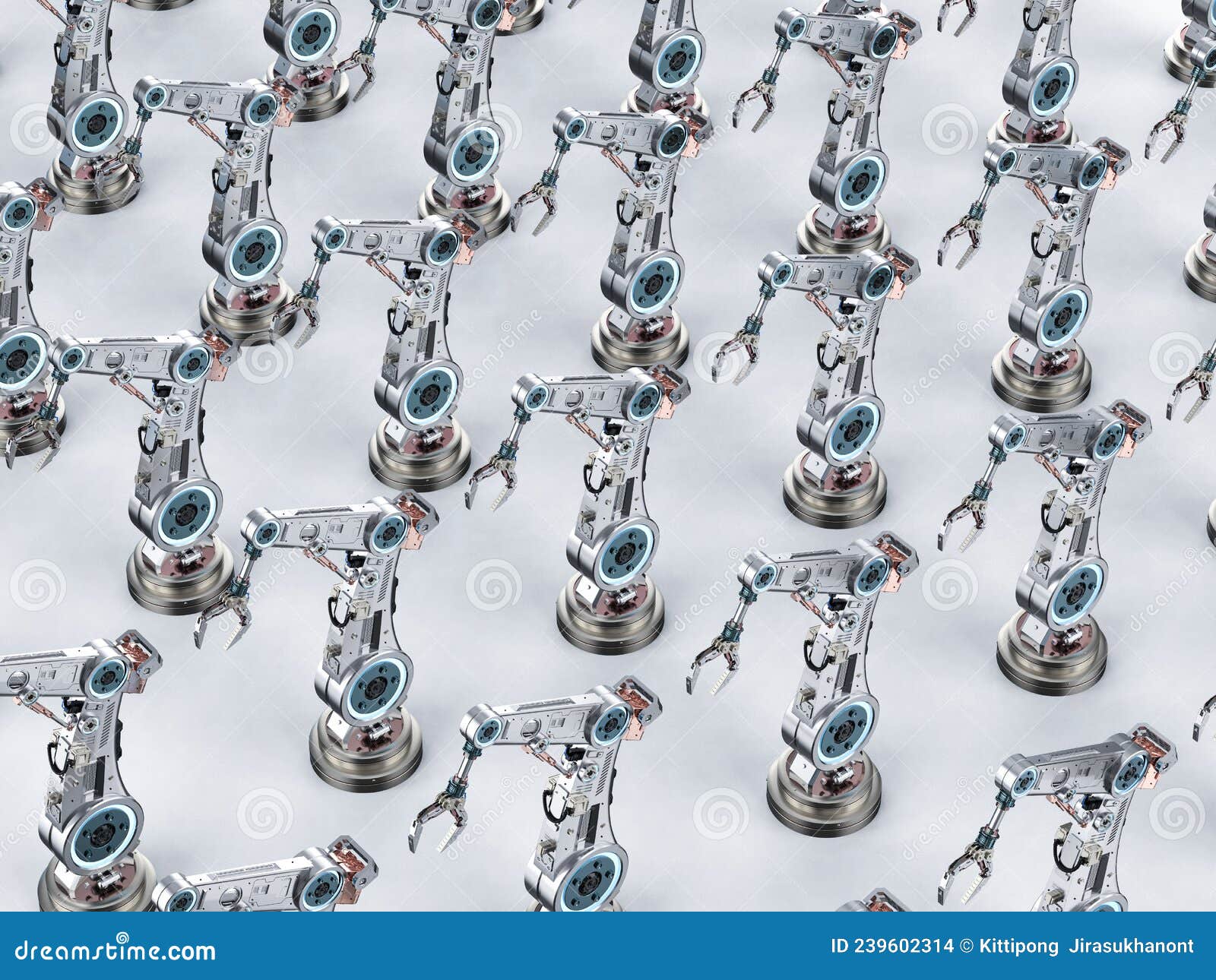 Group of Robot Assembly Line Stock Illustration - Illustration of ...