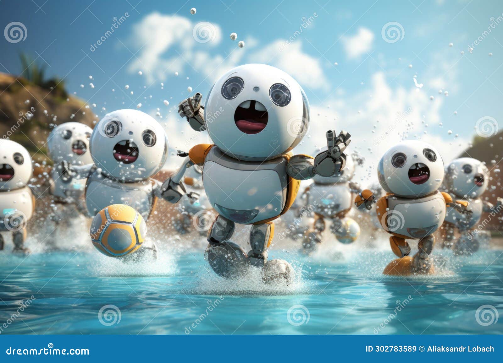 A Group of Robots from the Future is Running on Water. Robotization ...