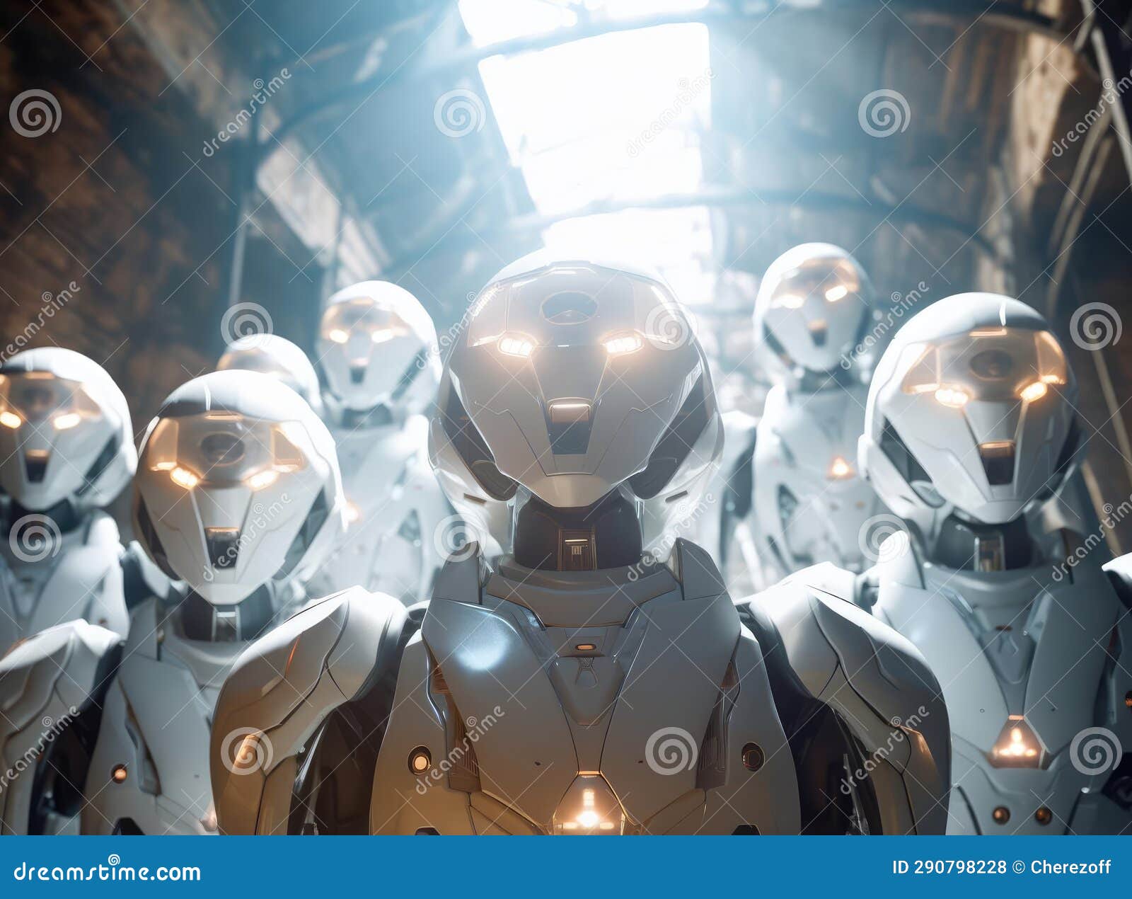 A group of robots stock photo. Image of tech, engineering - 290798228