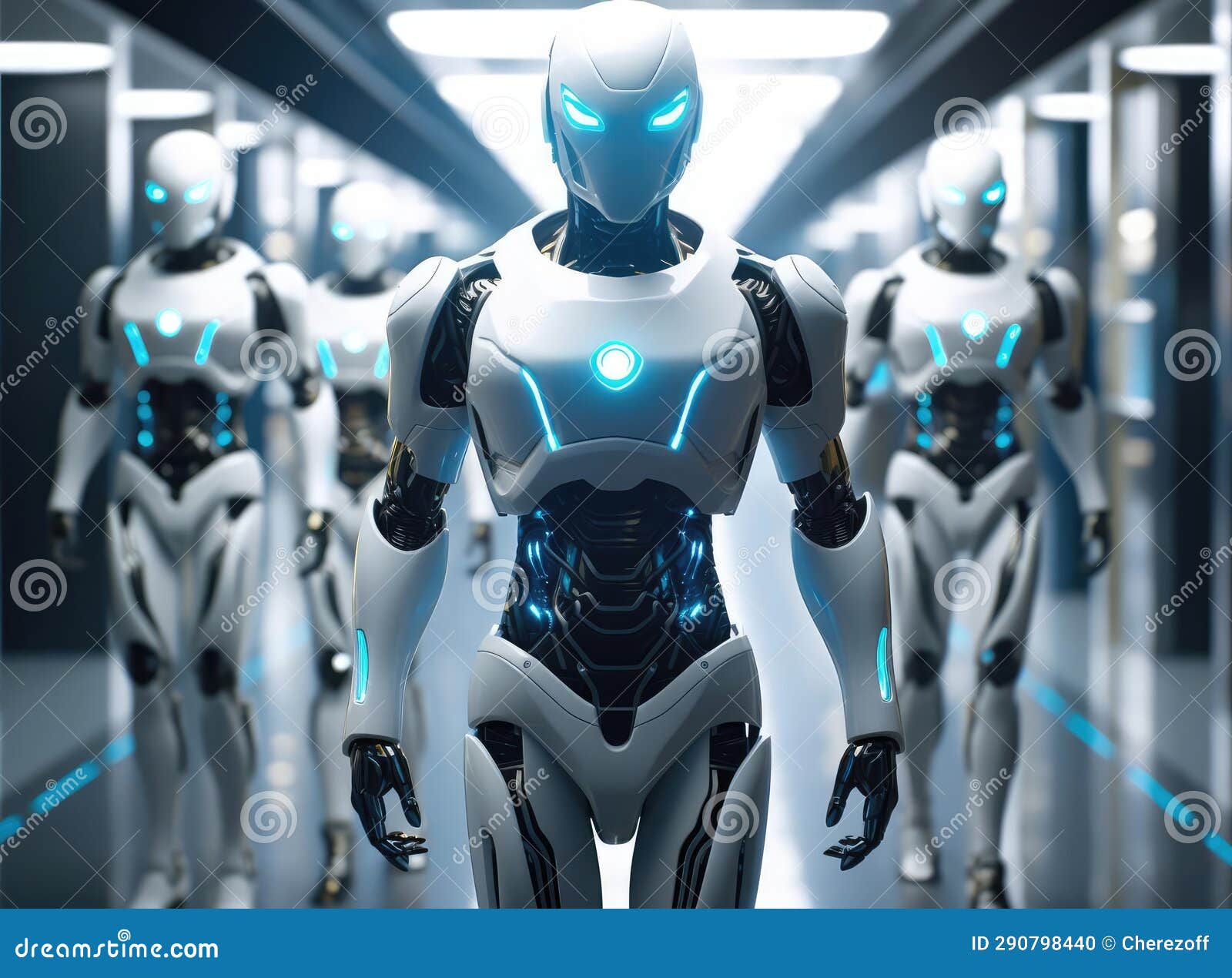 A group of robots stock photo. Image of military, warrior - 290798440