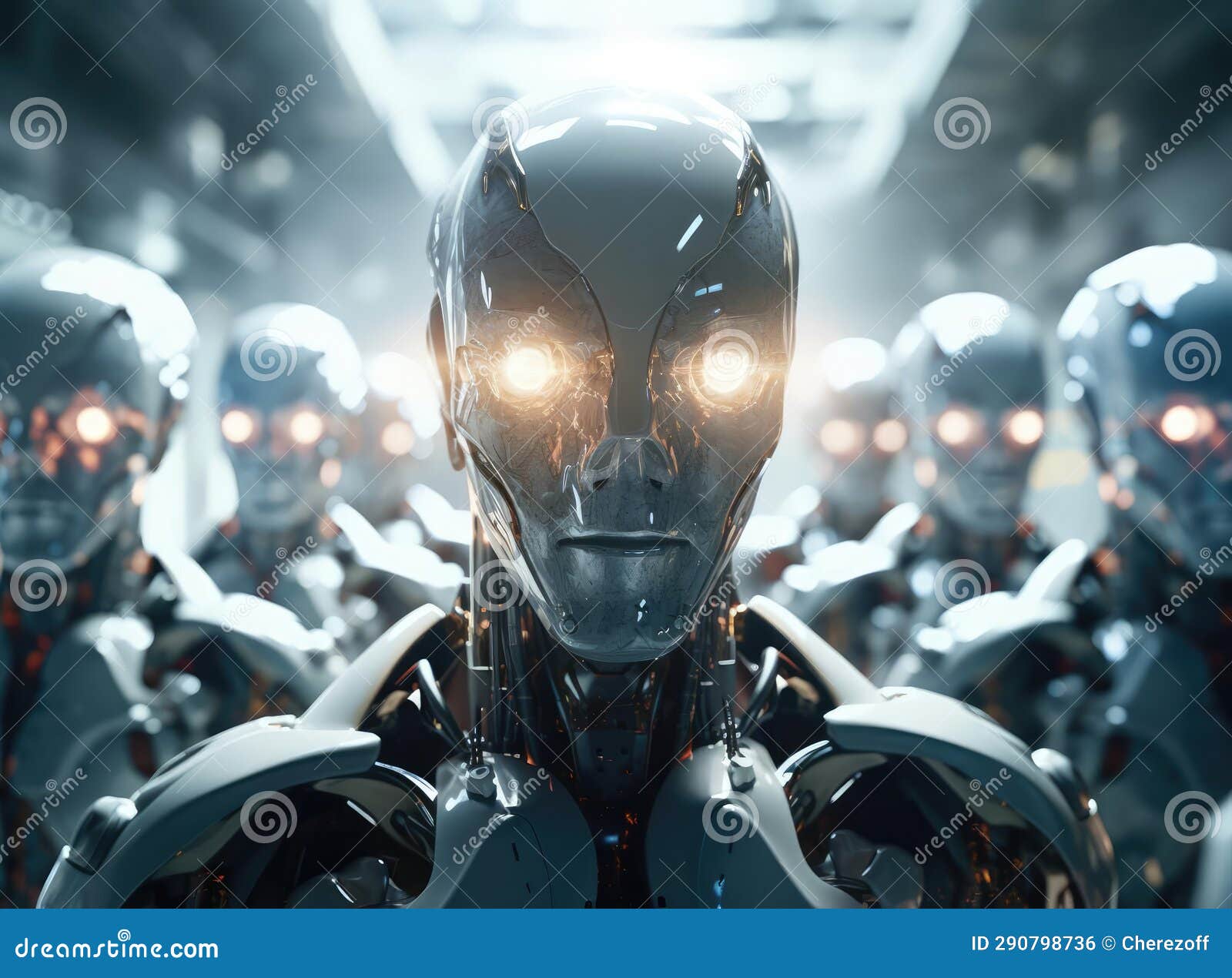 A group of robots stock photo. Image of computer, cybernetic - 290798736
