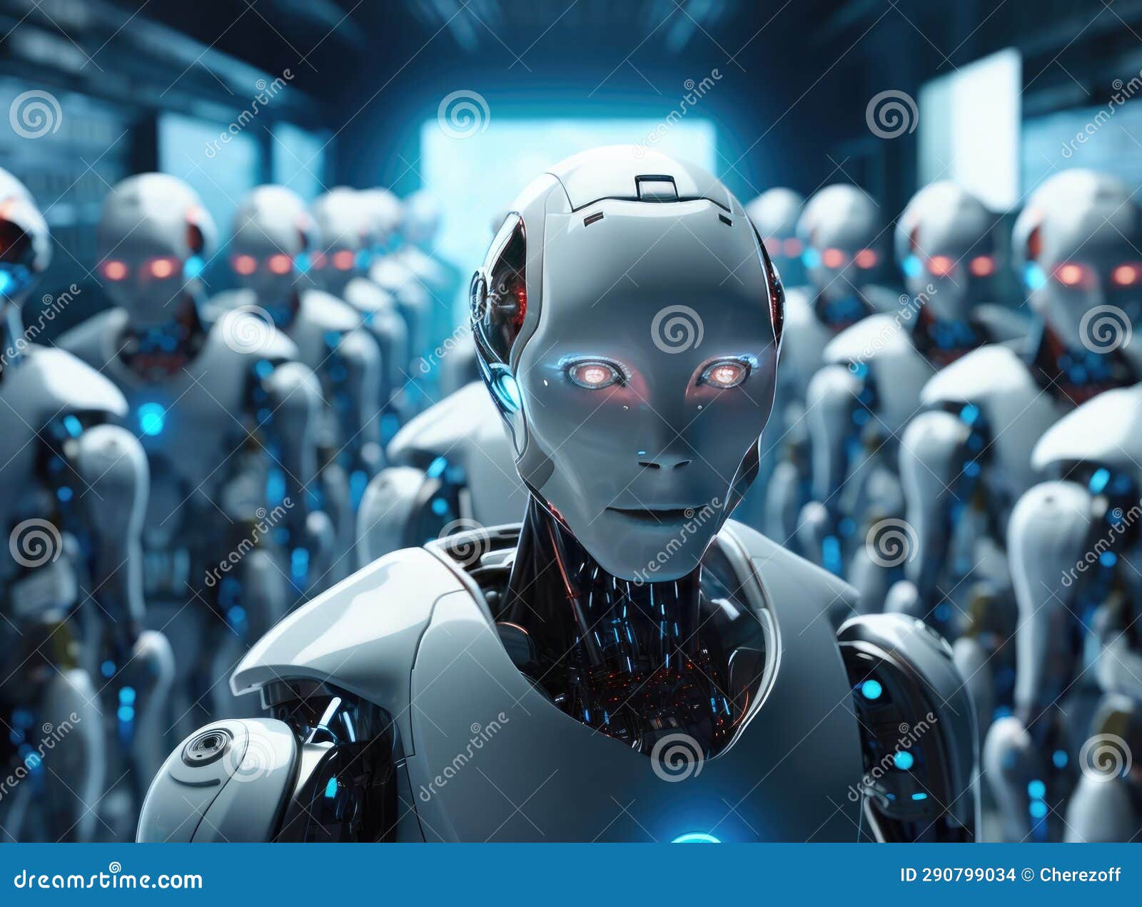 A group of robots stock photo. Image of industry, technology - 290799034