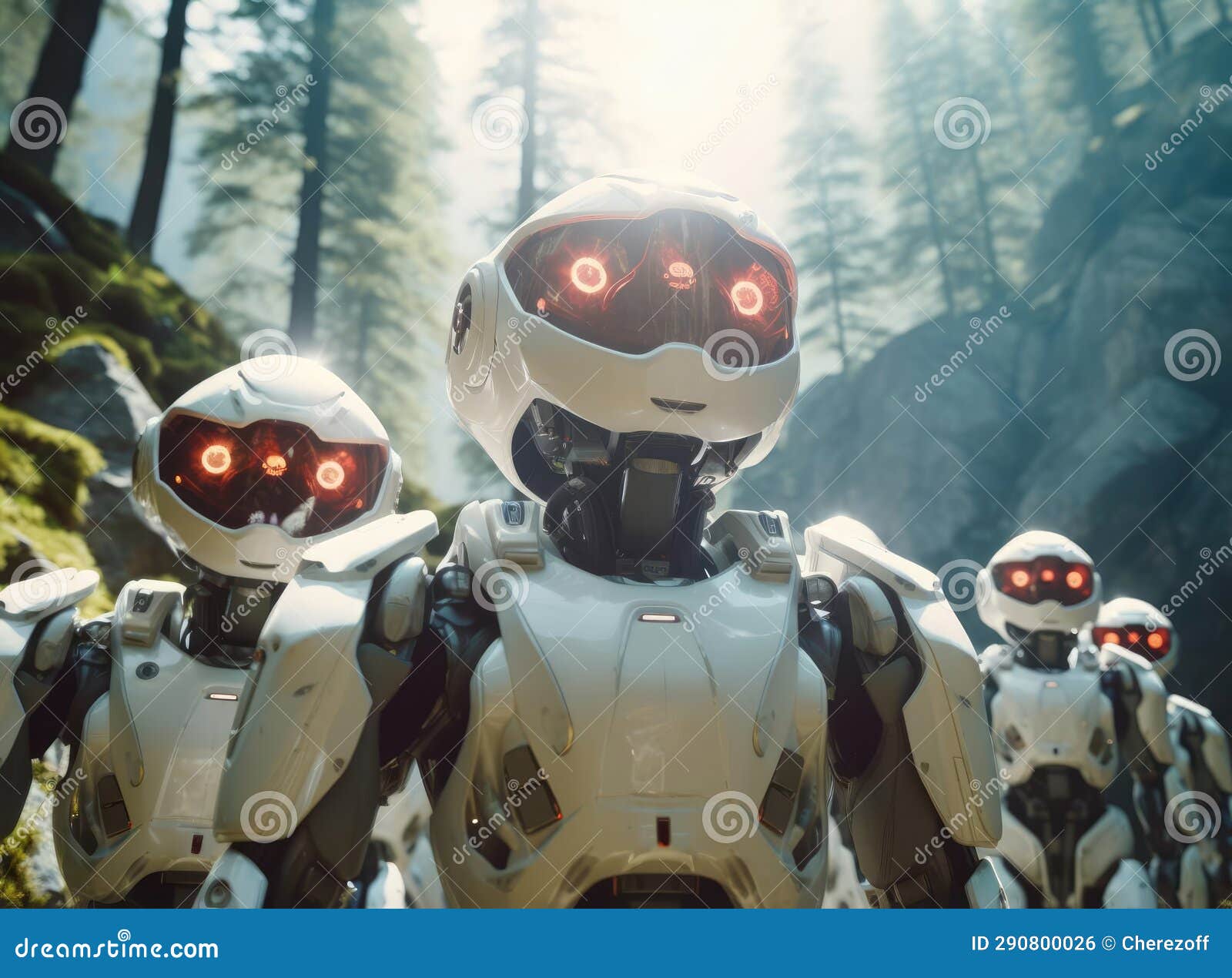 A group of robots stock photo. Image of leader, friendly - 290800026