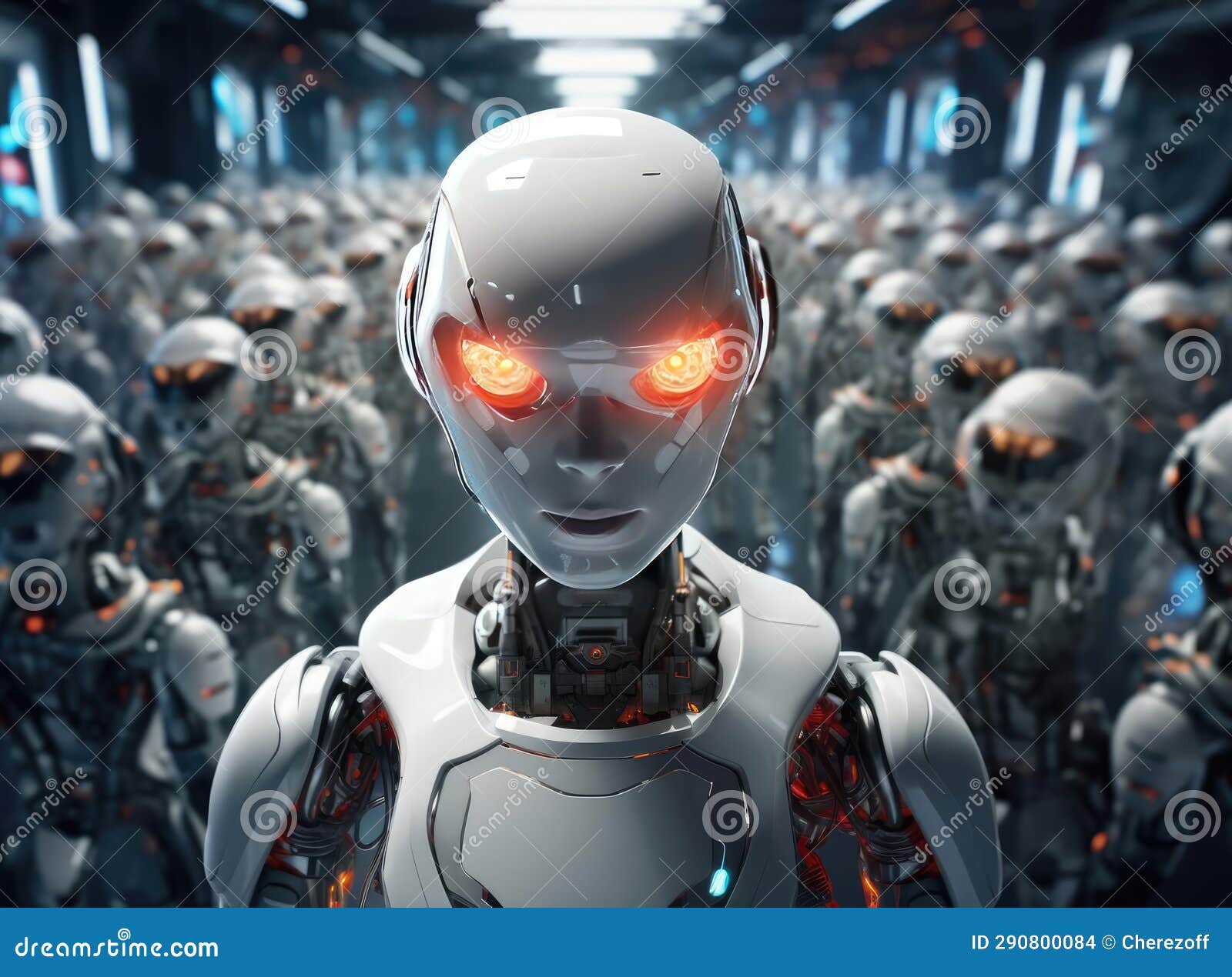 A group of robots stock photo. Image of manufacturing - 290800084