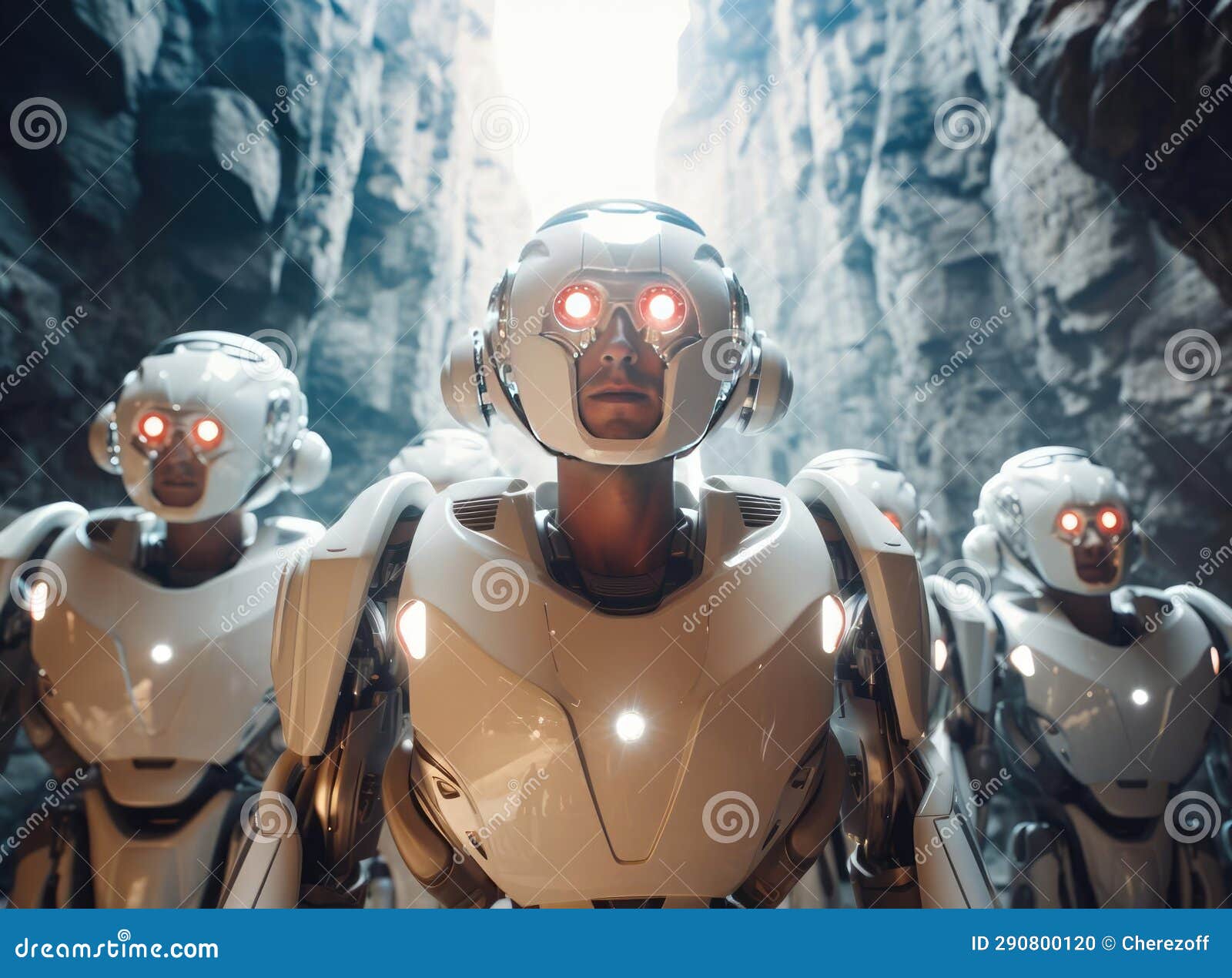 A group of robots stock photo. Image of manufacturing - 290800120