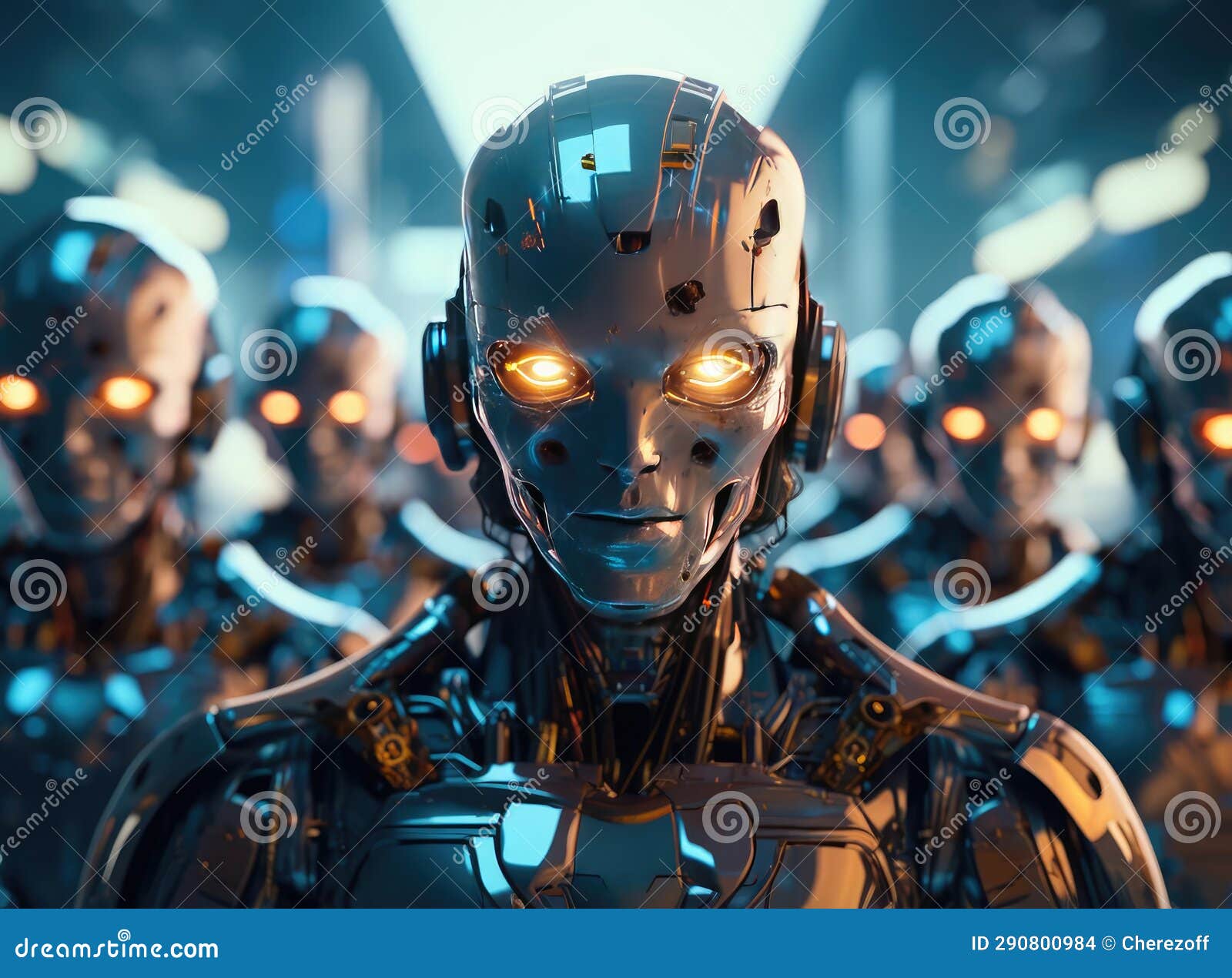 A group of robots stock photo. Image of group, future - 290800984