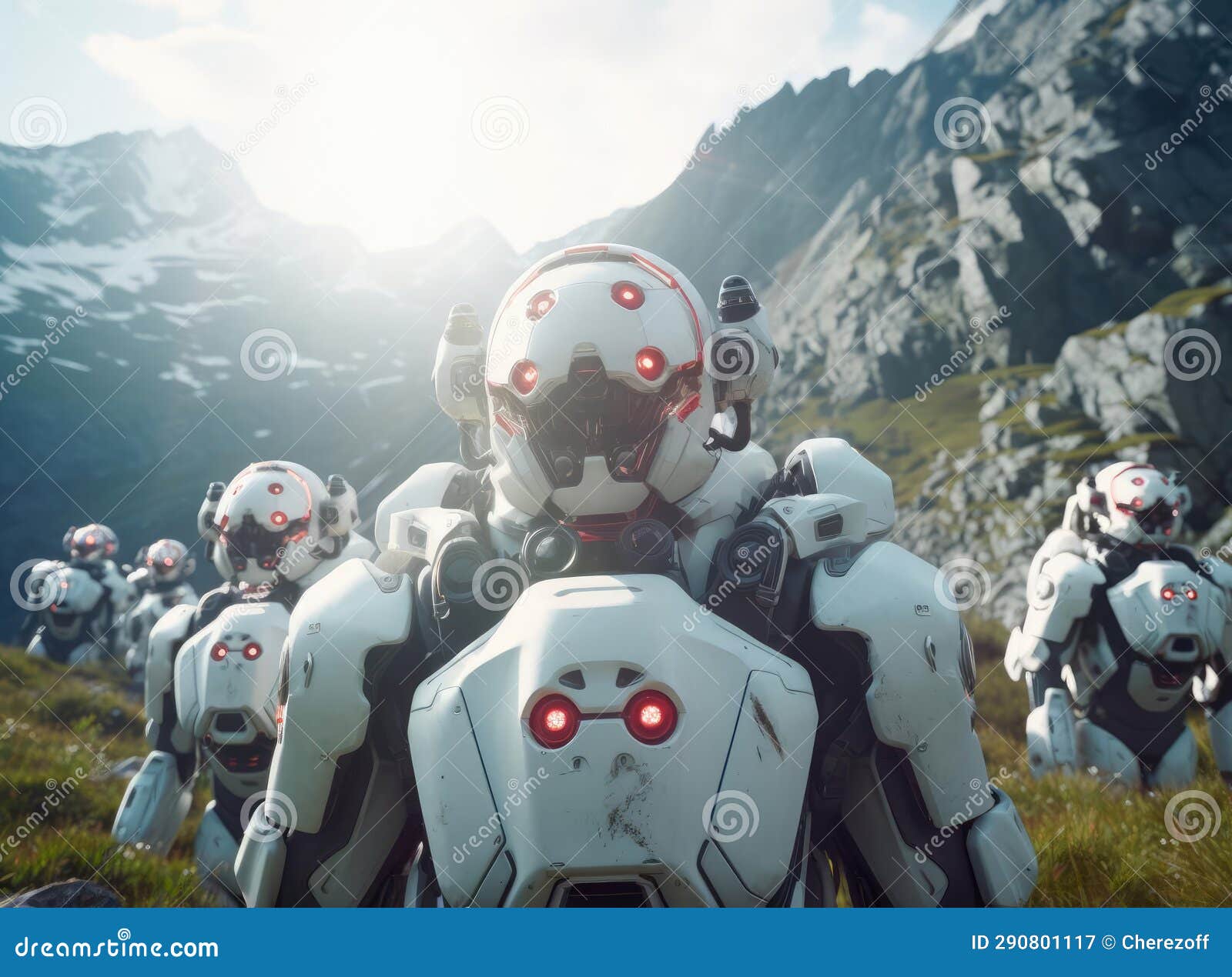 A group of robots stock image. Image of humanoid, futuristic - 290801117