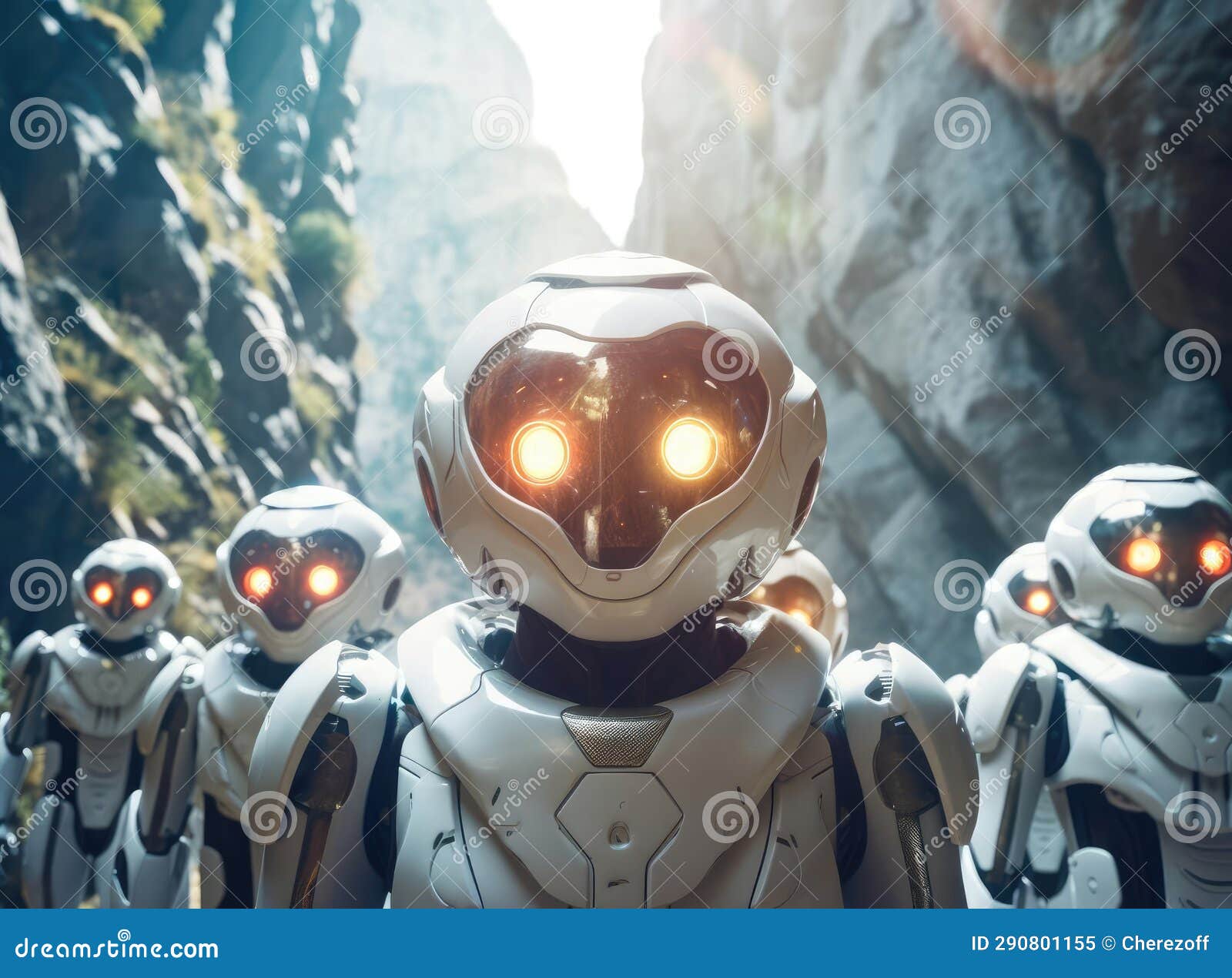 A group of robots stock image. Image of robotic, tech - 290801155