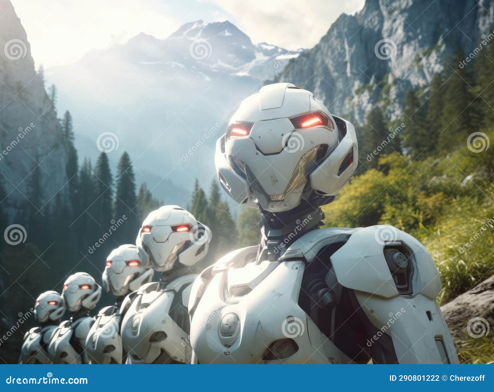 A group of robots stock photo. Image of cybernetic, cyborg - 290801222