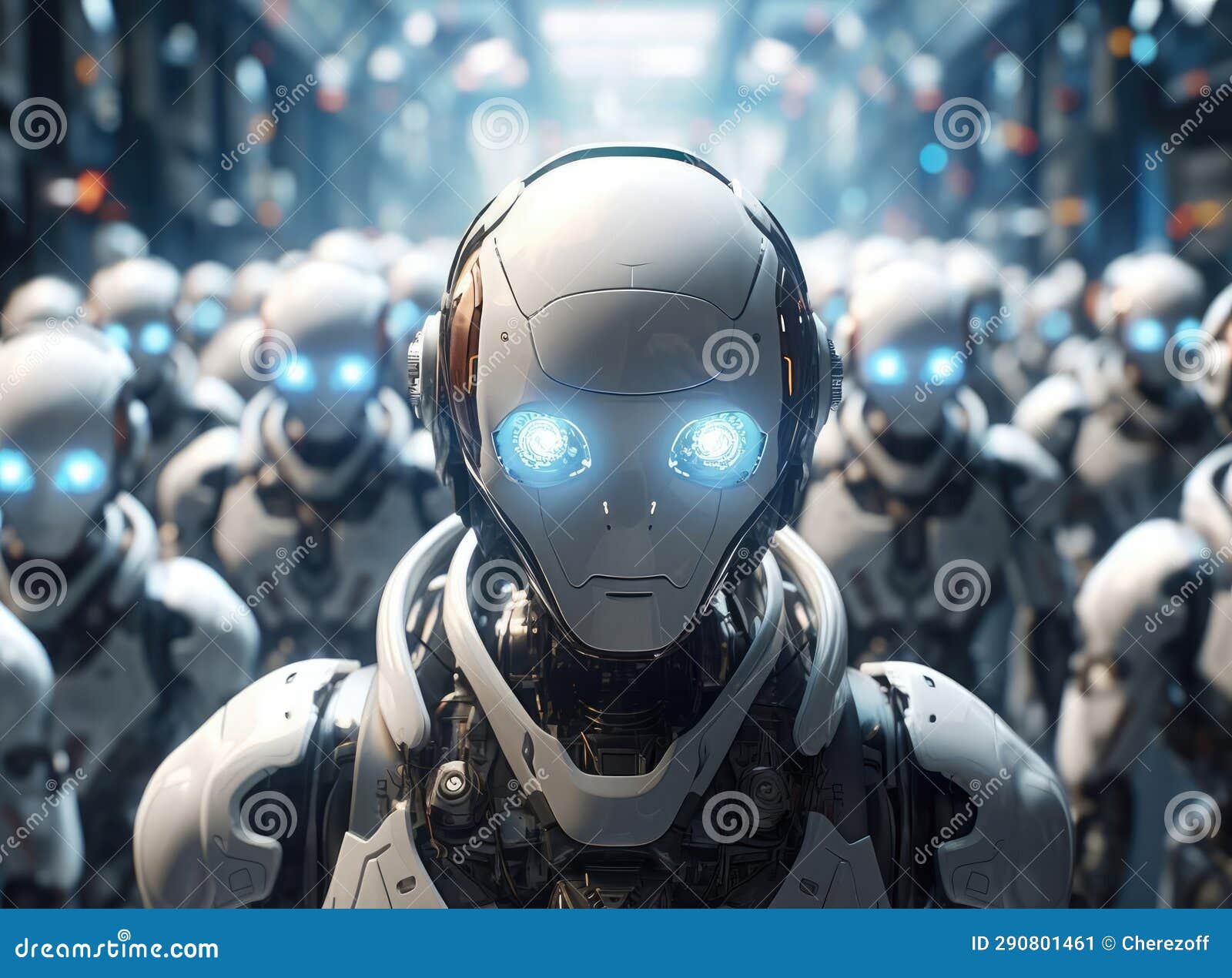 A group of robots stock image. Image of humanoid, machinery - 290801461