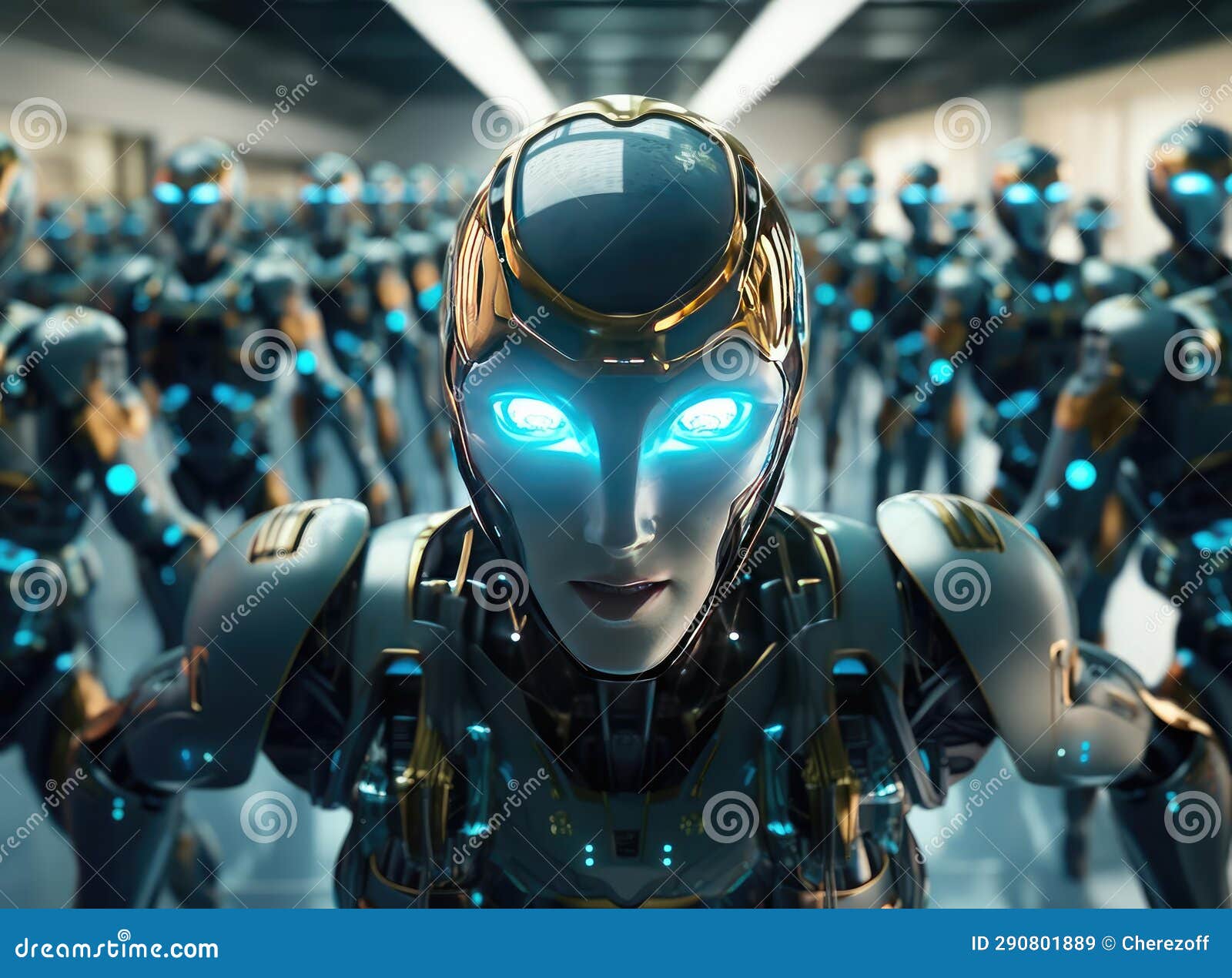 A group of robots stock image. Image of future, group - 290801889
