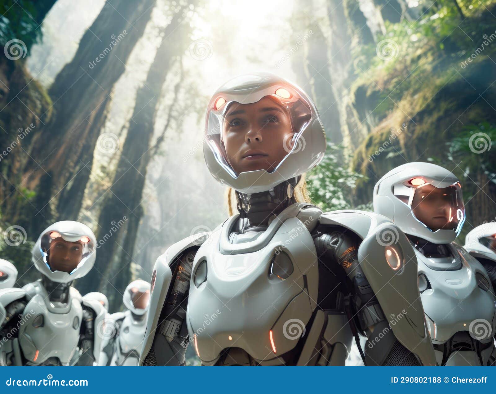 A group of robots stock photo. Image of cybernetic, factory - 290802188