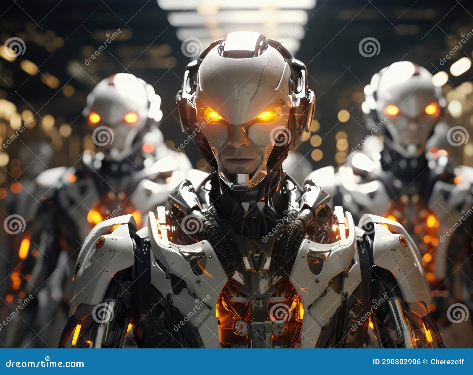A group of robots stock photo. Image of team, industrial - 290802906