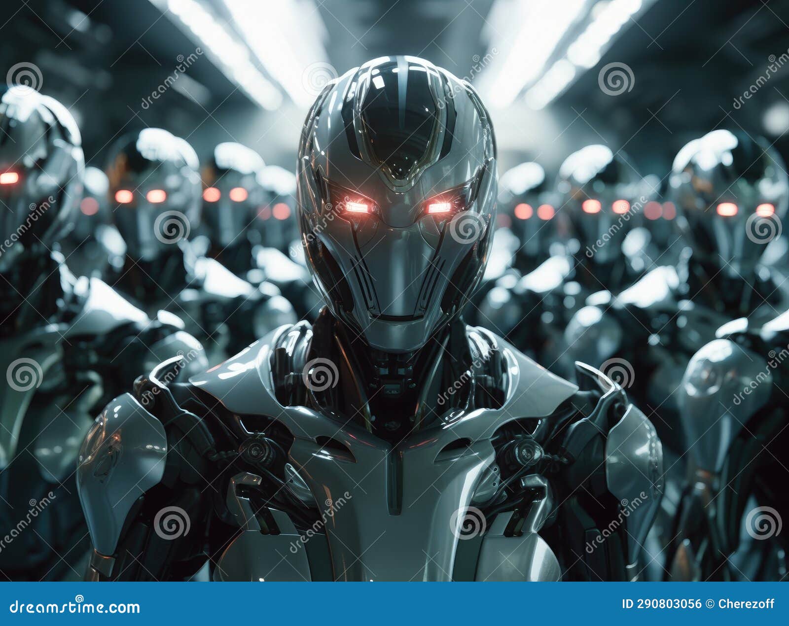 A group of robots stock photo. Image of humanoid, industry - 290803056