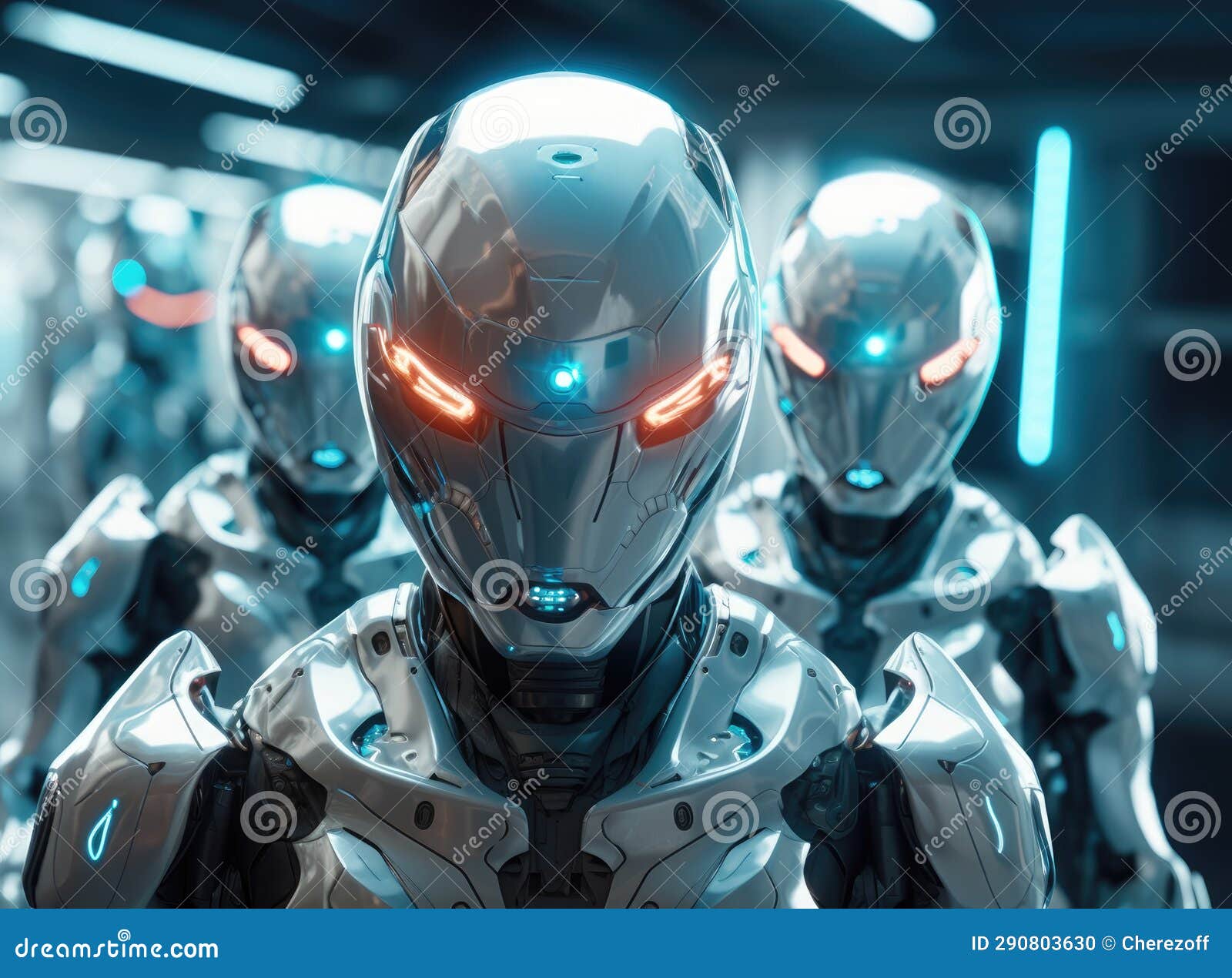 A group of robots stock photo. Image of teamwork, industry - 290803630