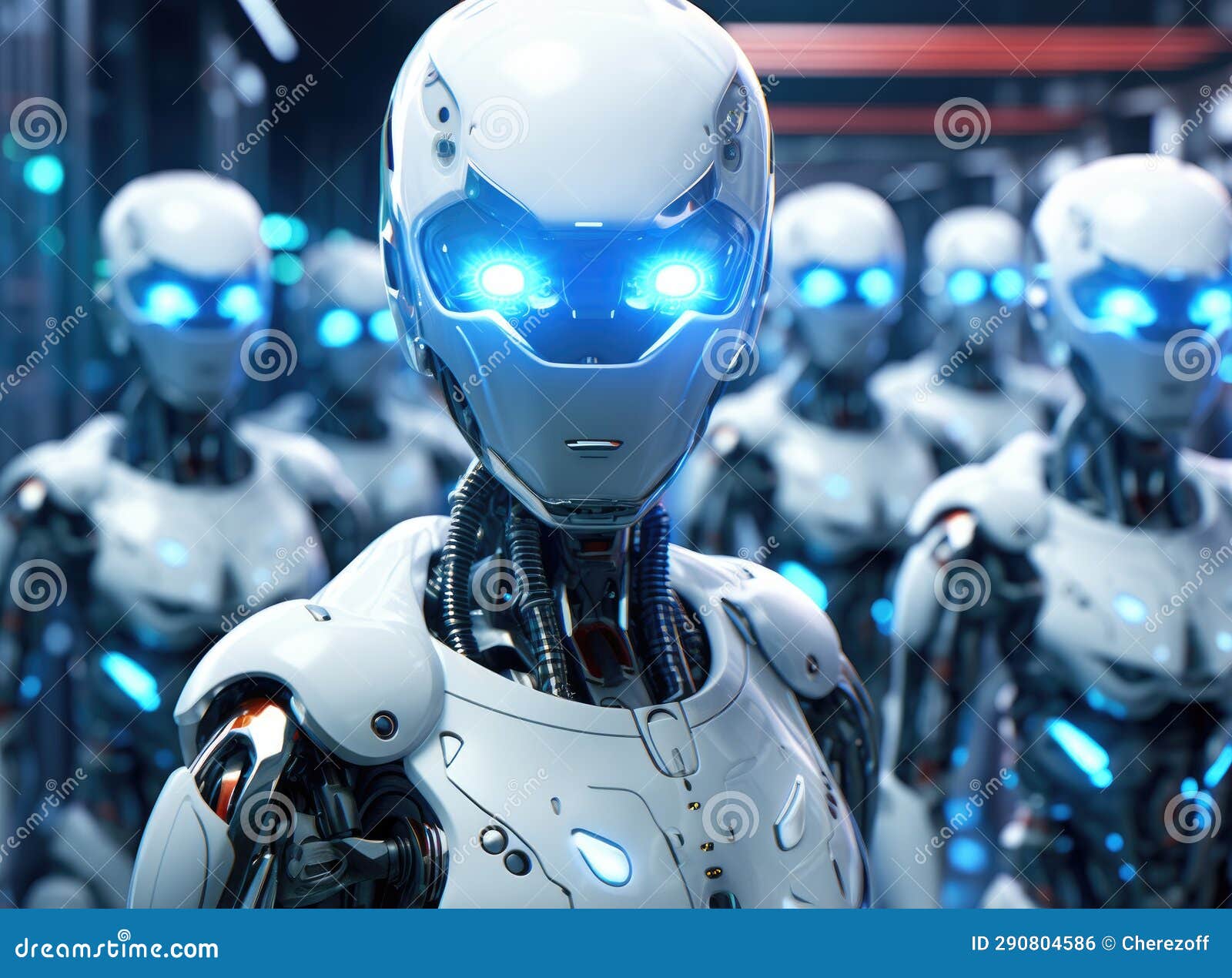 A group of robots stock photo. Image of engineering - 290804586