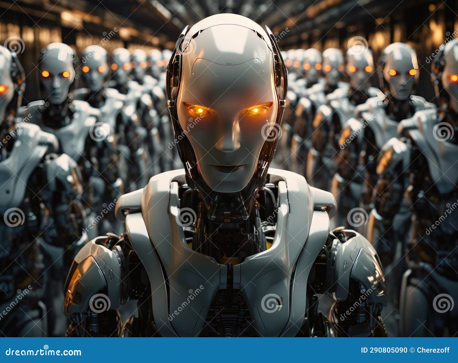 A group of robots stock photo. Image of leader, engineering - 290805090