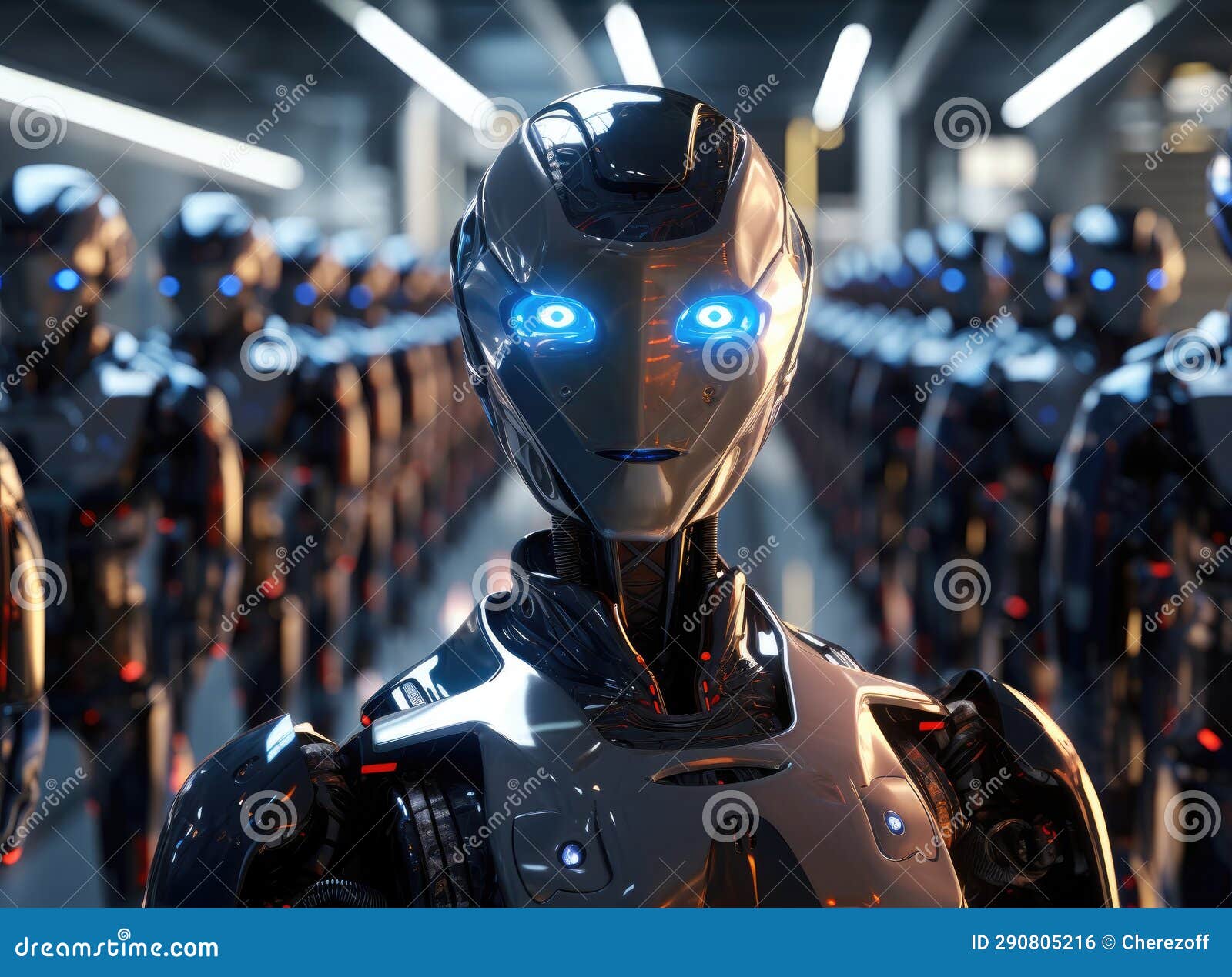 A group of robots stock photo. Image of teamwork, machinery - 290805216