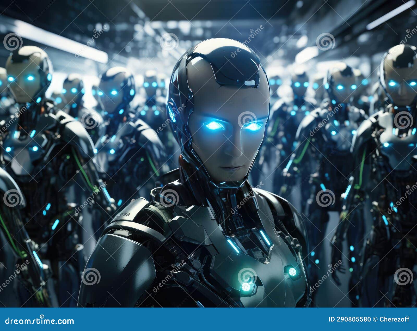 A group of robots stock photo. Image of military, industrial - 290805580