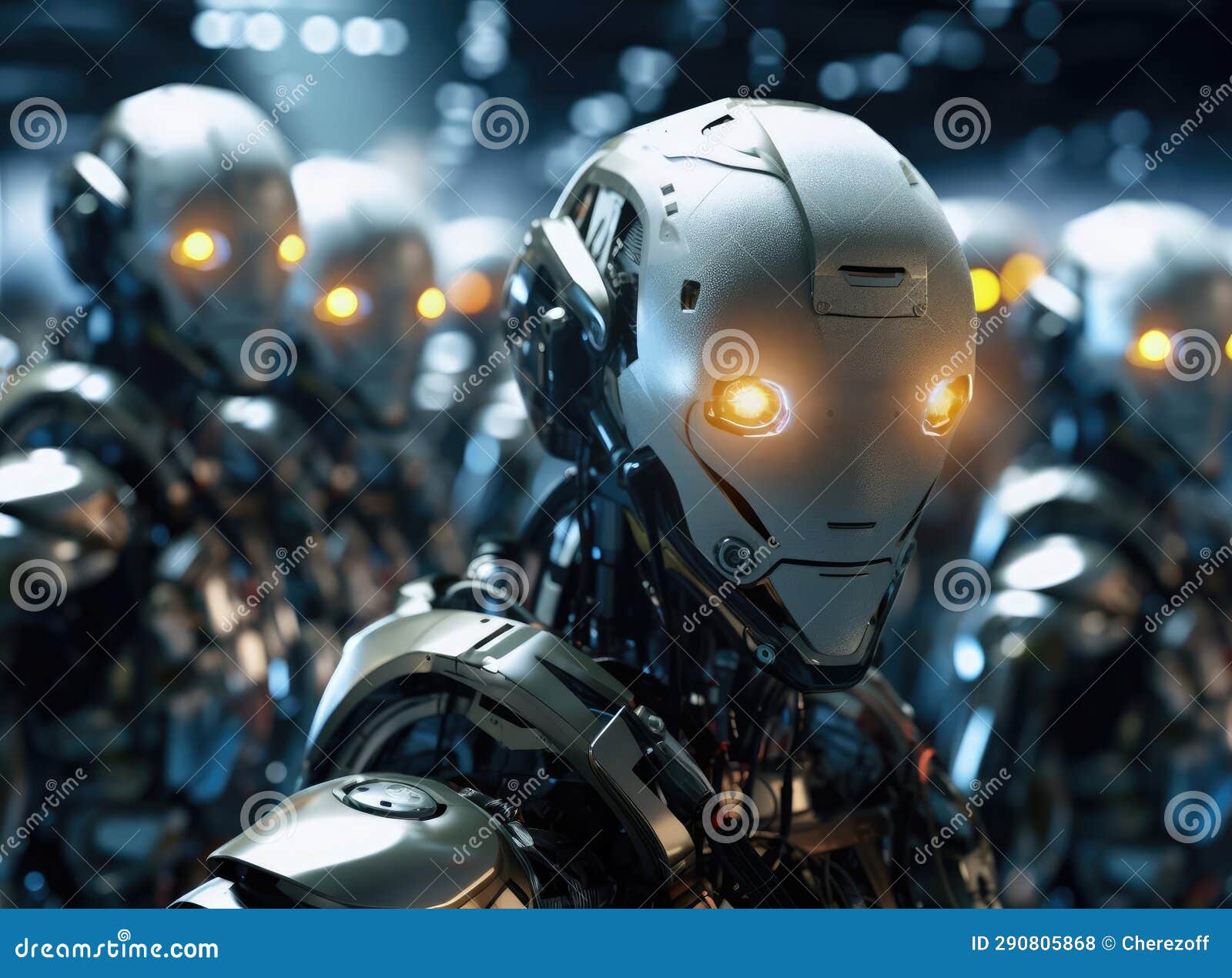 A group of robots stock photo. Image of cyborg, robotics - 290805868