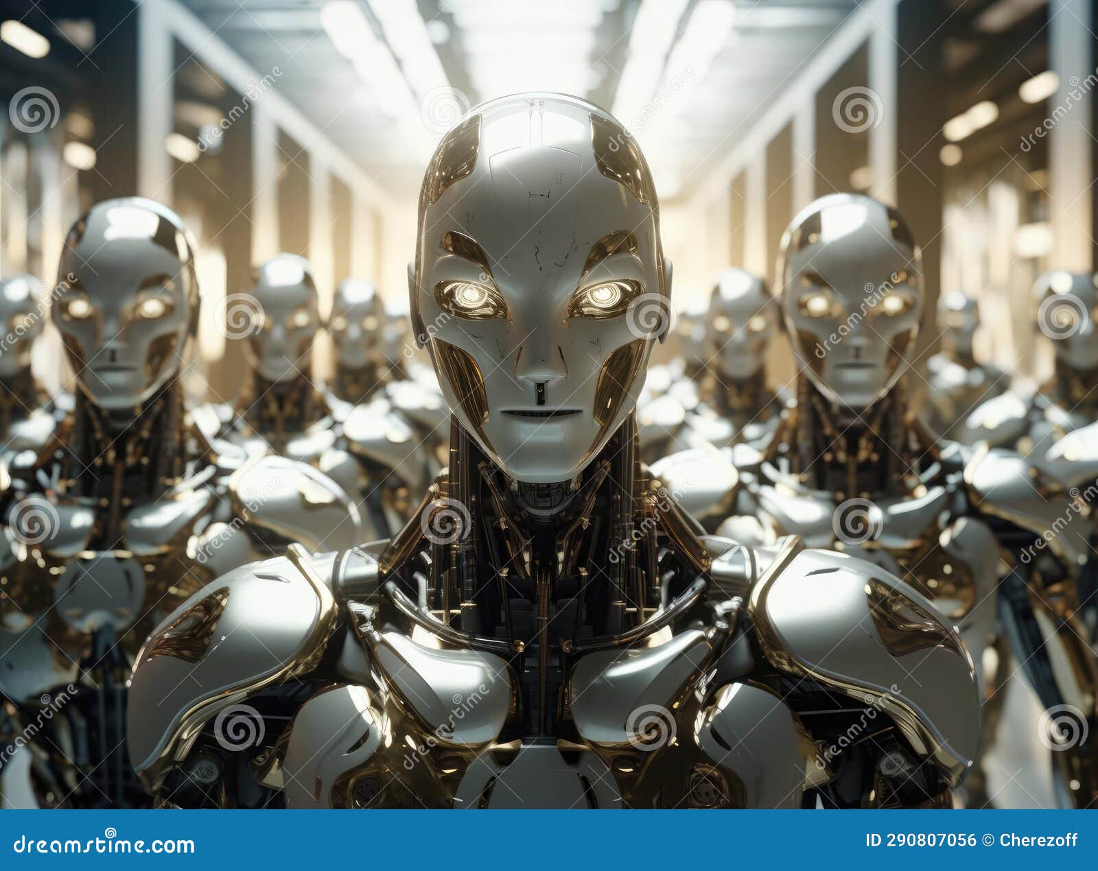 A group of robots stock photo. Image of cyborg, tech - 290807056