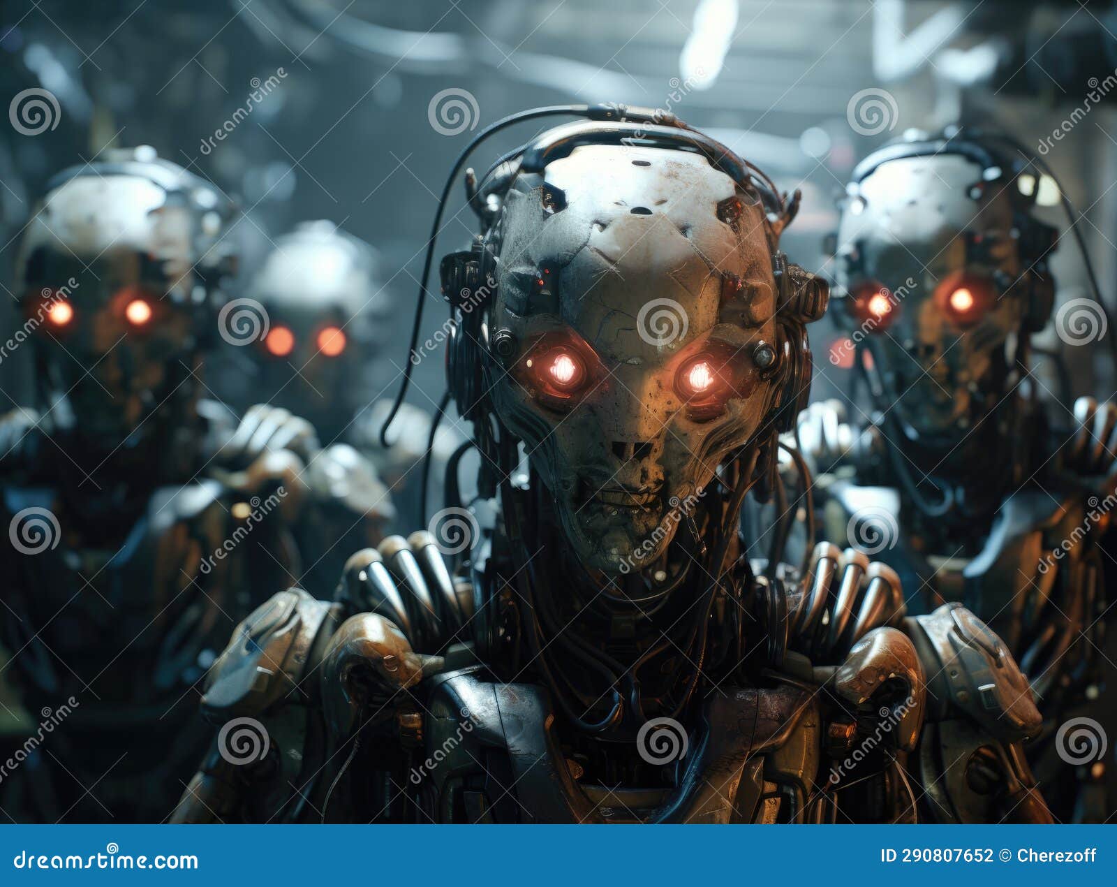 A group of robots stock photo. Image of industry, humanoid - 290807652