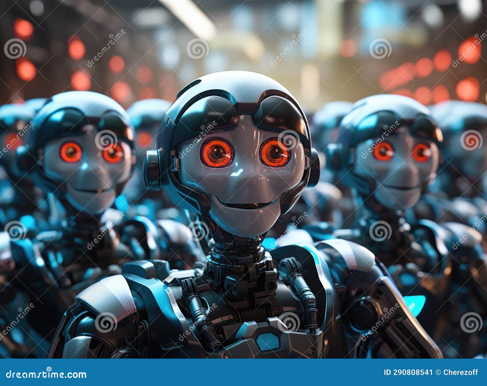 A group of robots stock image. Image of education, industry - 290808541