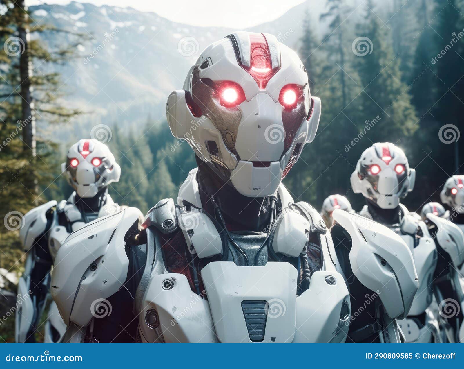 A group of robots stock image. Image of technology, warrior - 290809585
