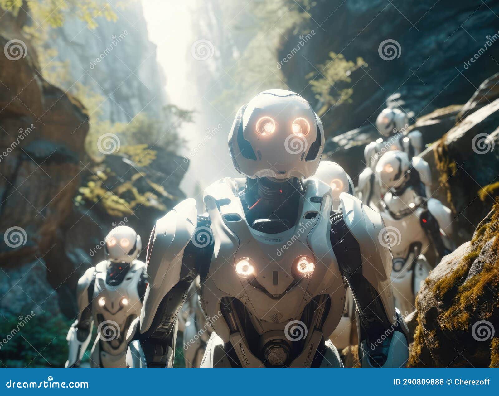 A group of robots stock photo. Image of modern, leader - 290809888