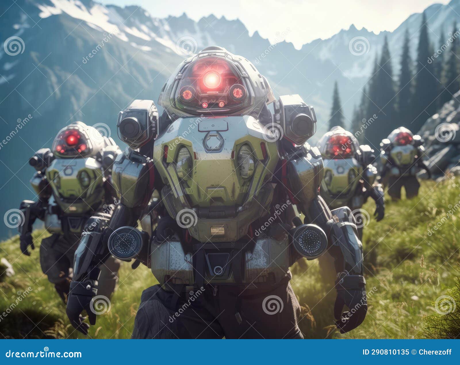 A group of robots stock image. Image of computer, programmed - 290810135