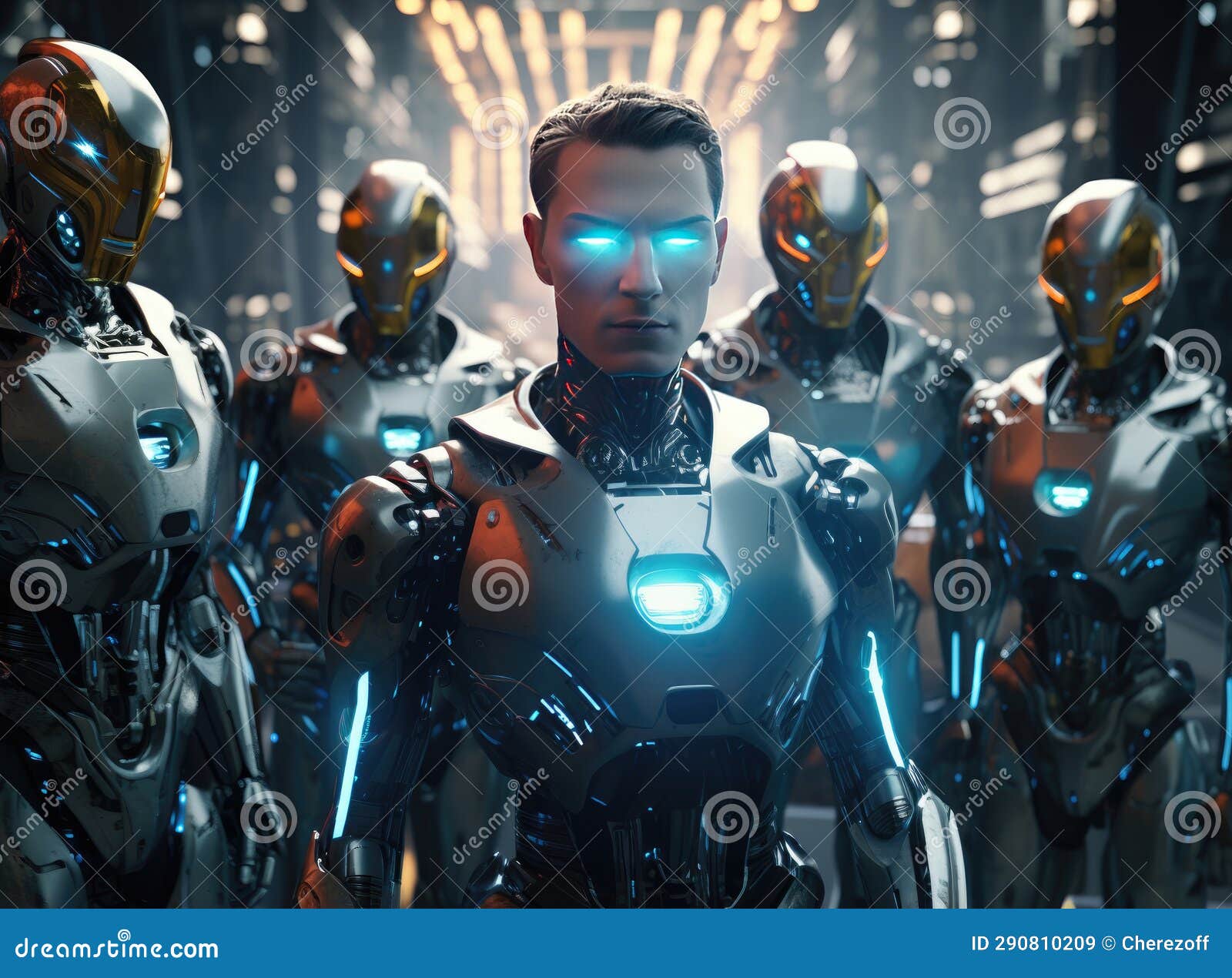 A group of robots stock image. Image of friendly, robotic - 290810209