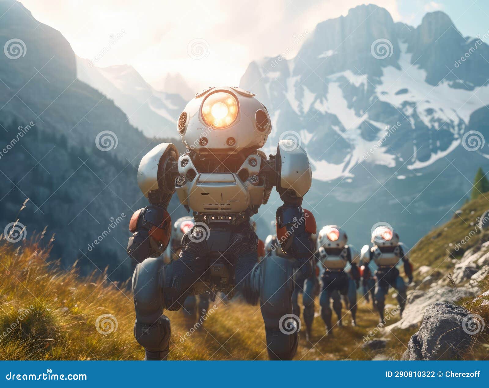 A group of robots stock photo. Image of robotic, cyborg - 290810322