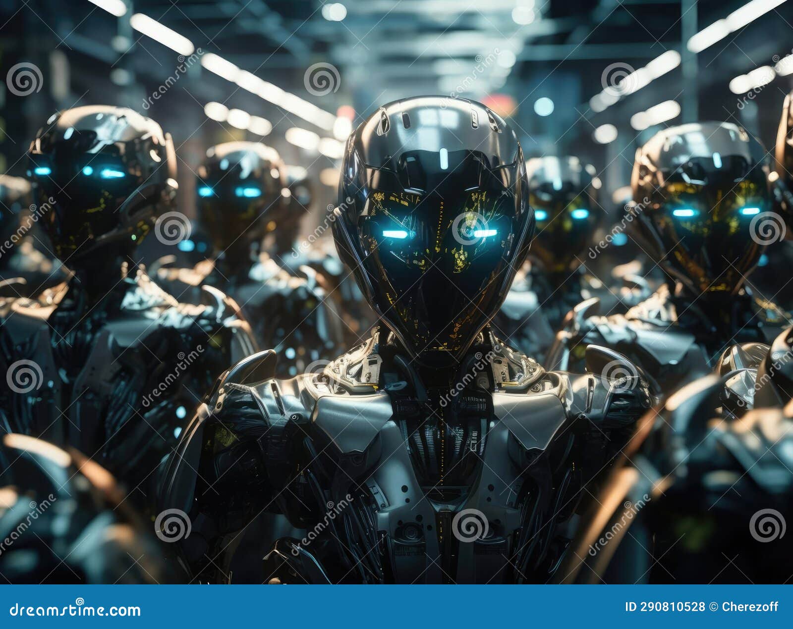 A group of robots stock photo. Image of factory, humanoid - 290810528