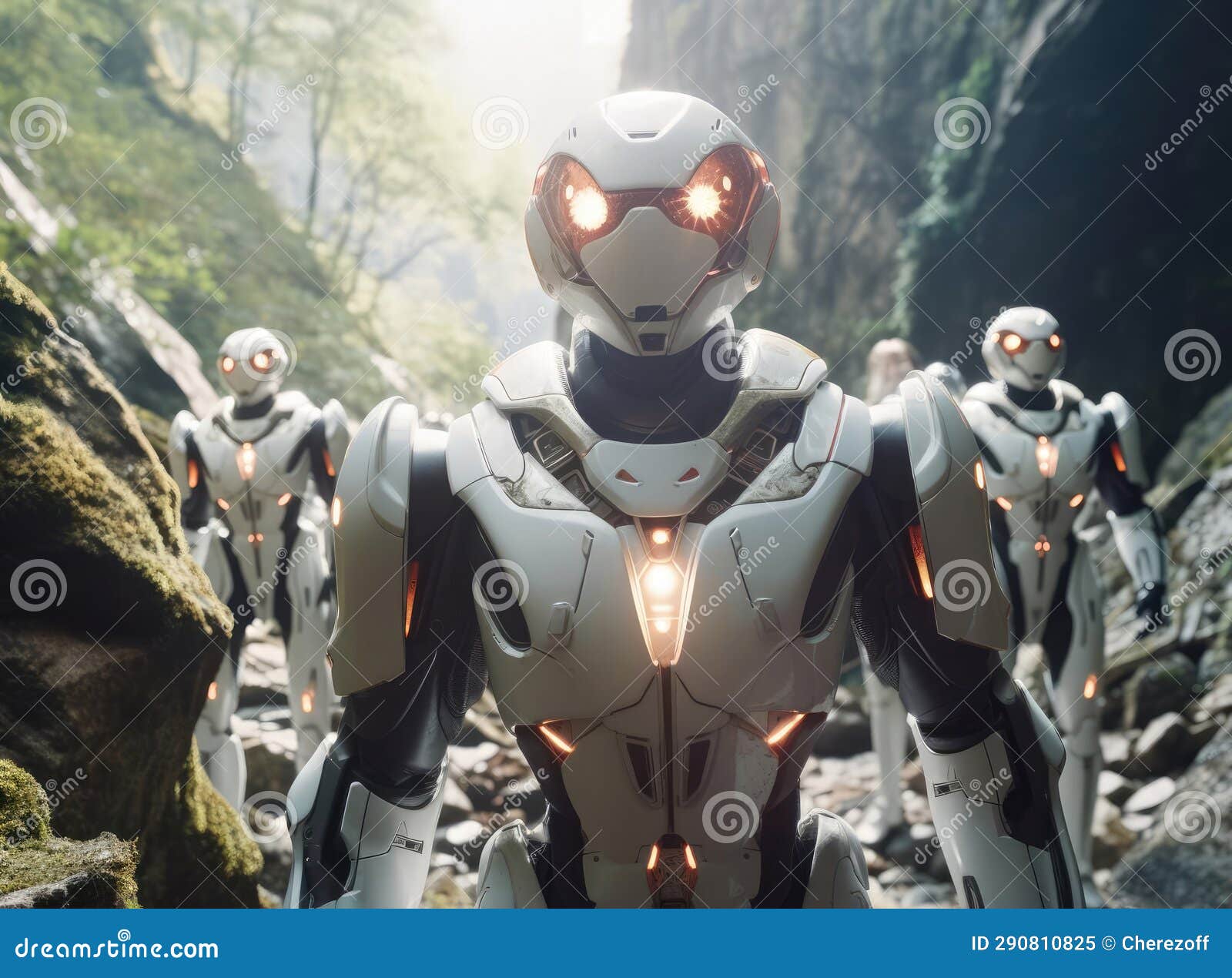 A group of robots stock image. Image of group, teamwork - 290810825