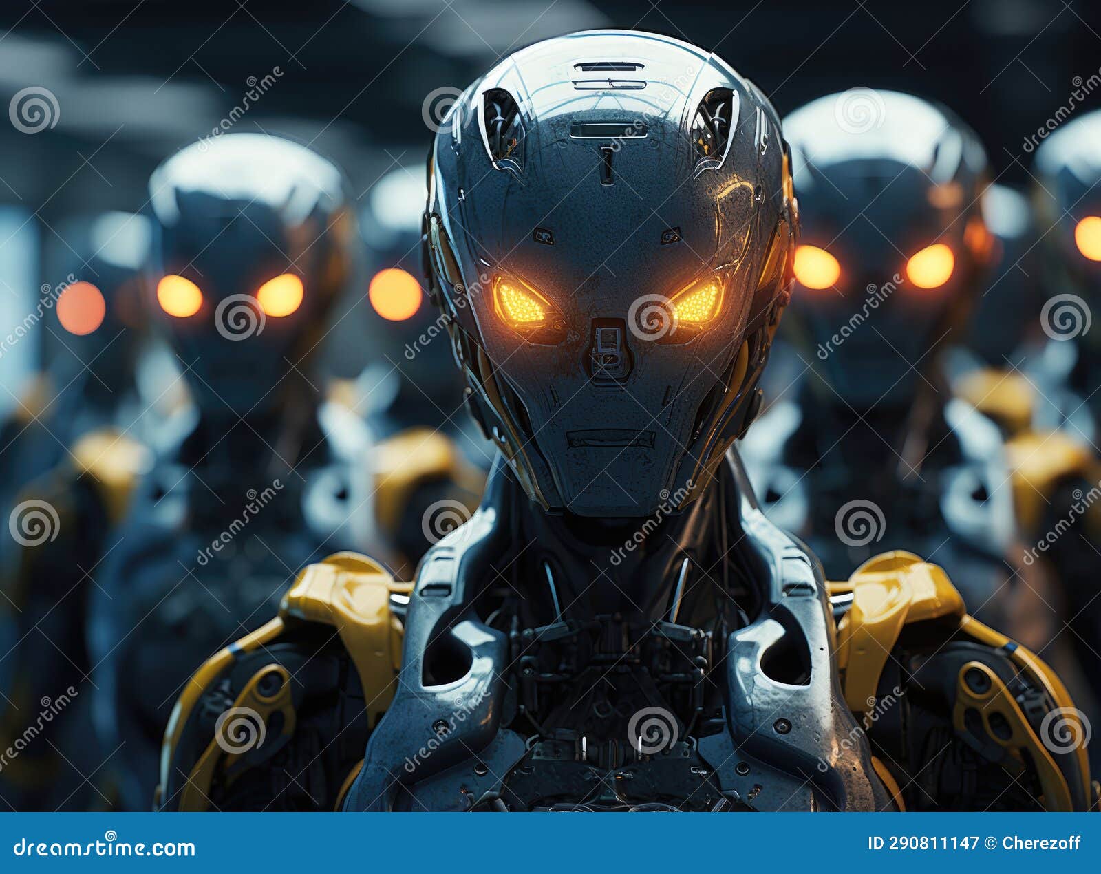 A group of robots stock image. Image of team, cybernetic - 290811147