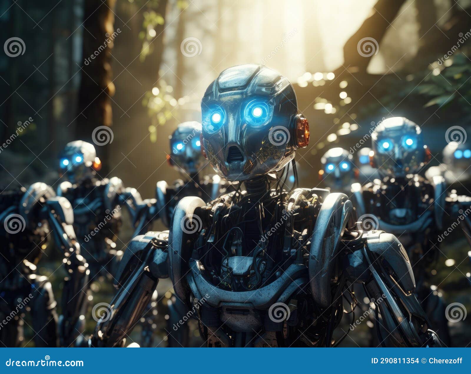 A group of robots stock photo. Image of team, manufacturing - 290811354