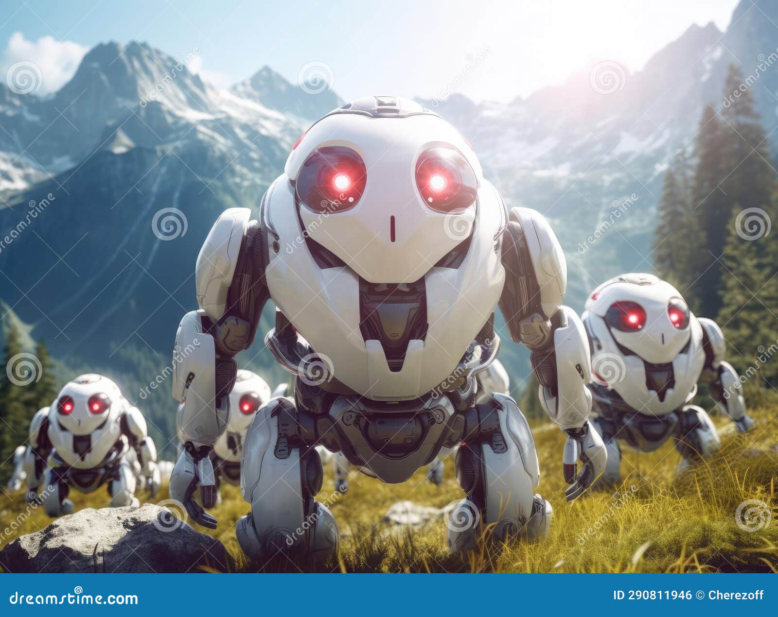 A group of robots stock photo. Image of robotic, machinery - 290811946