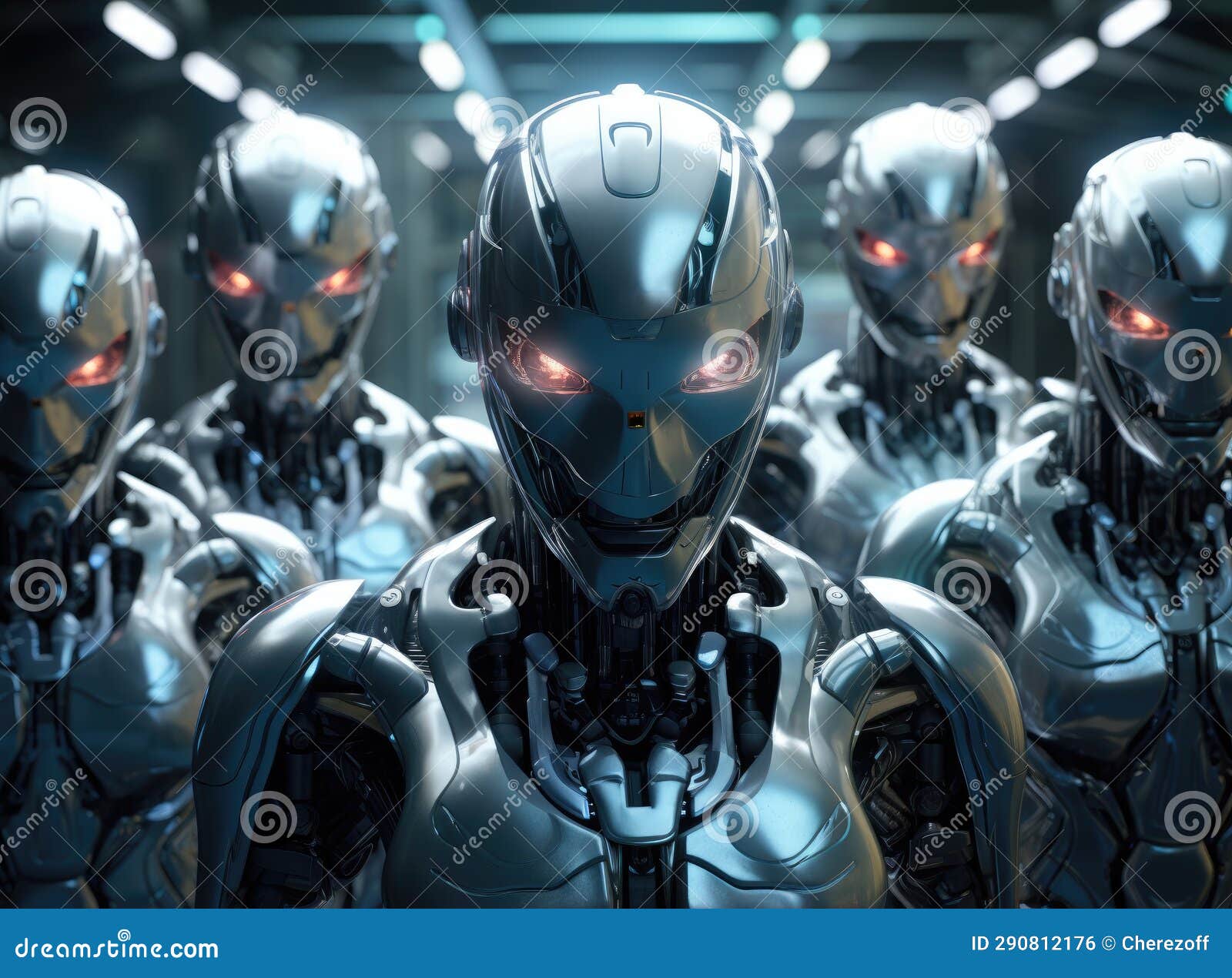 A group of robots stock photo. Image of humanoid, computer - 290812176